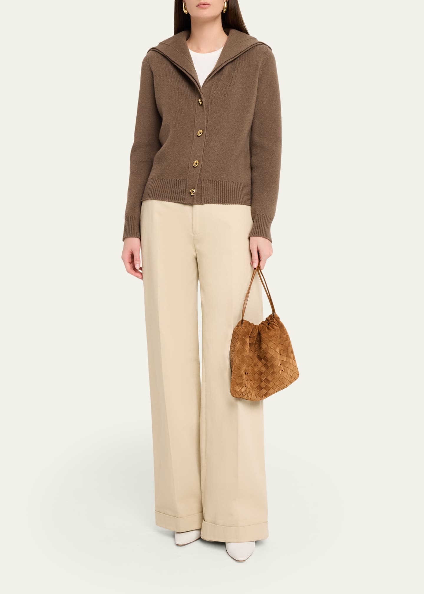 Bottega Veneta Suede Drawstring Pouch Clutch Bag - Bergdorf Goodman