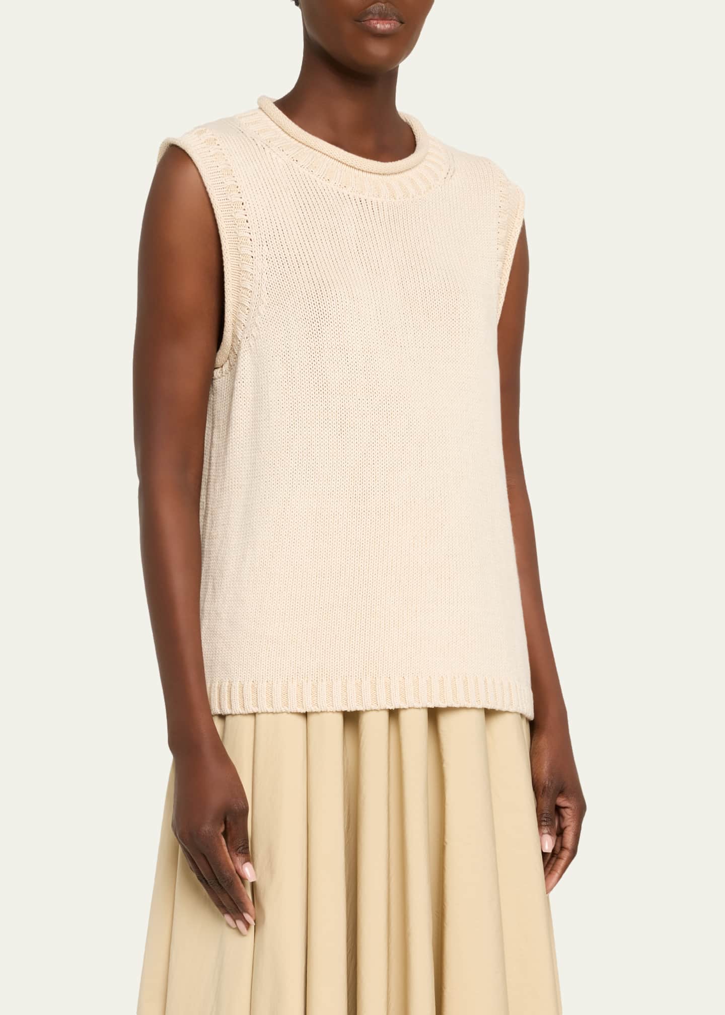 Loulou De Saison Effy Roll-Neck Boxy Sweater Vest - Bergdorf Goodman