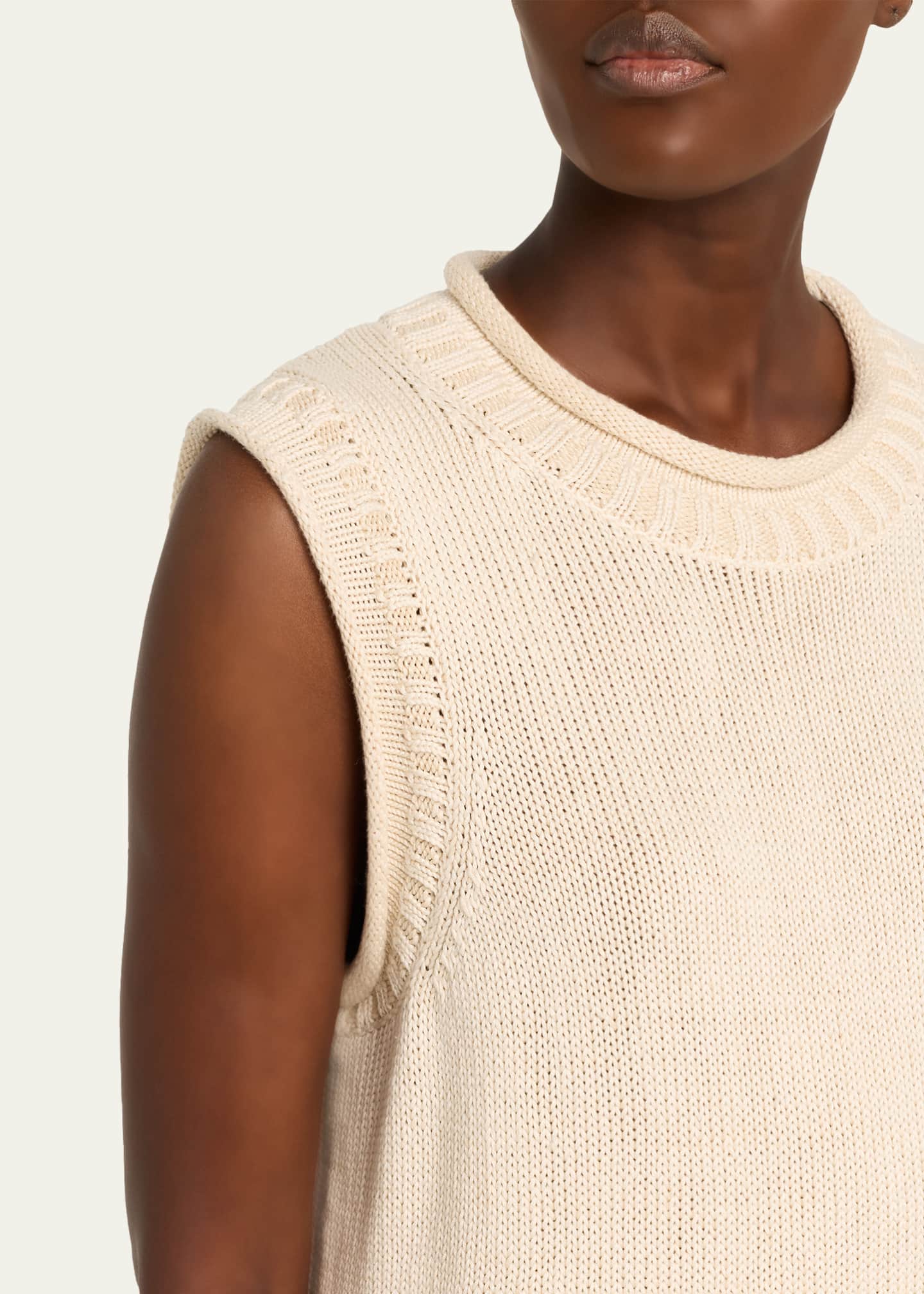 Loulou De Saison Effy Roll-Neck Boxy Sweater Vest - Bergdorf Goodman