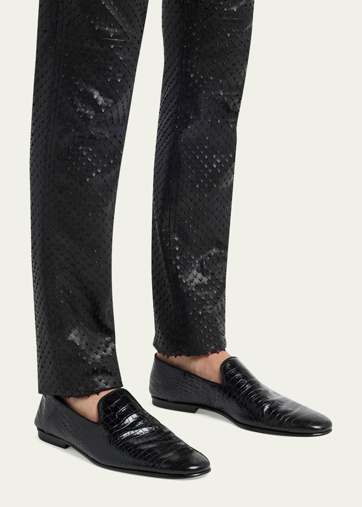 TOM FORD Men's Steven Croc-Effect Leather Slipper Loafers - Bergdorf ...