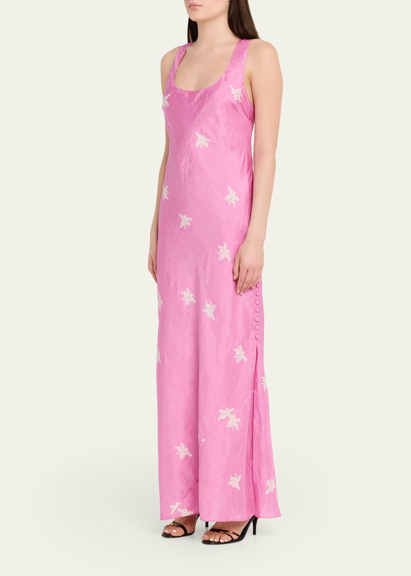 Alix of Bohemia Adele Silk Jasmine-Print Maxi Slip Dress - Bergdorf Goodman