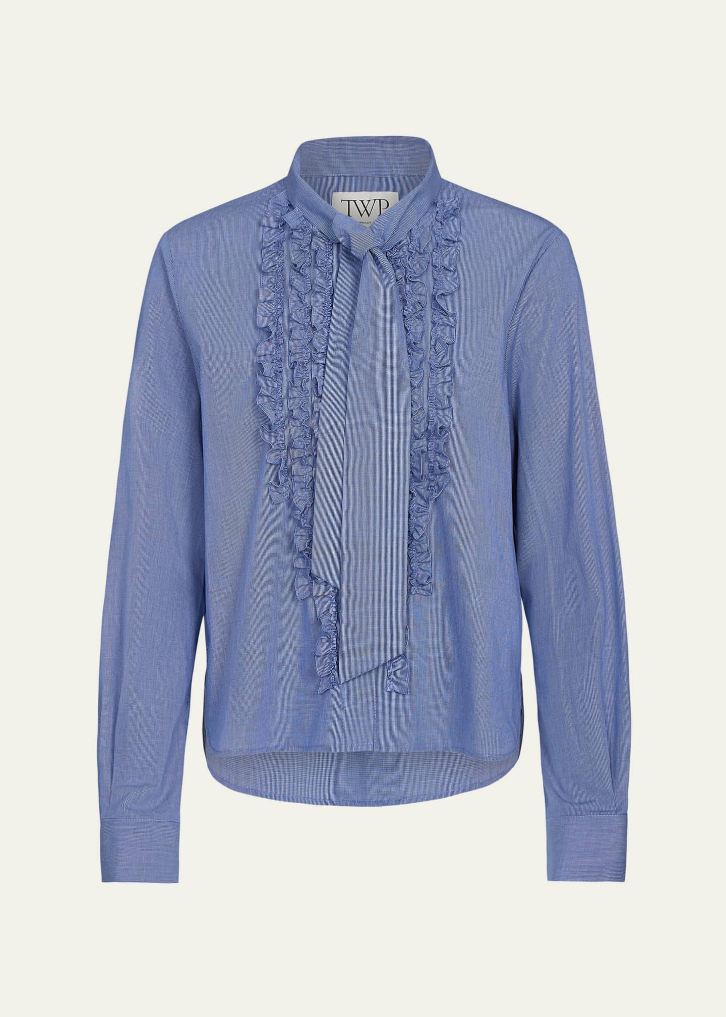 TWP Connor Top in Micro Check - Bergdorf Goodman