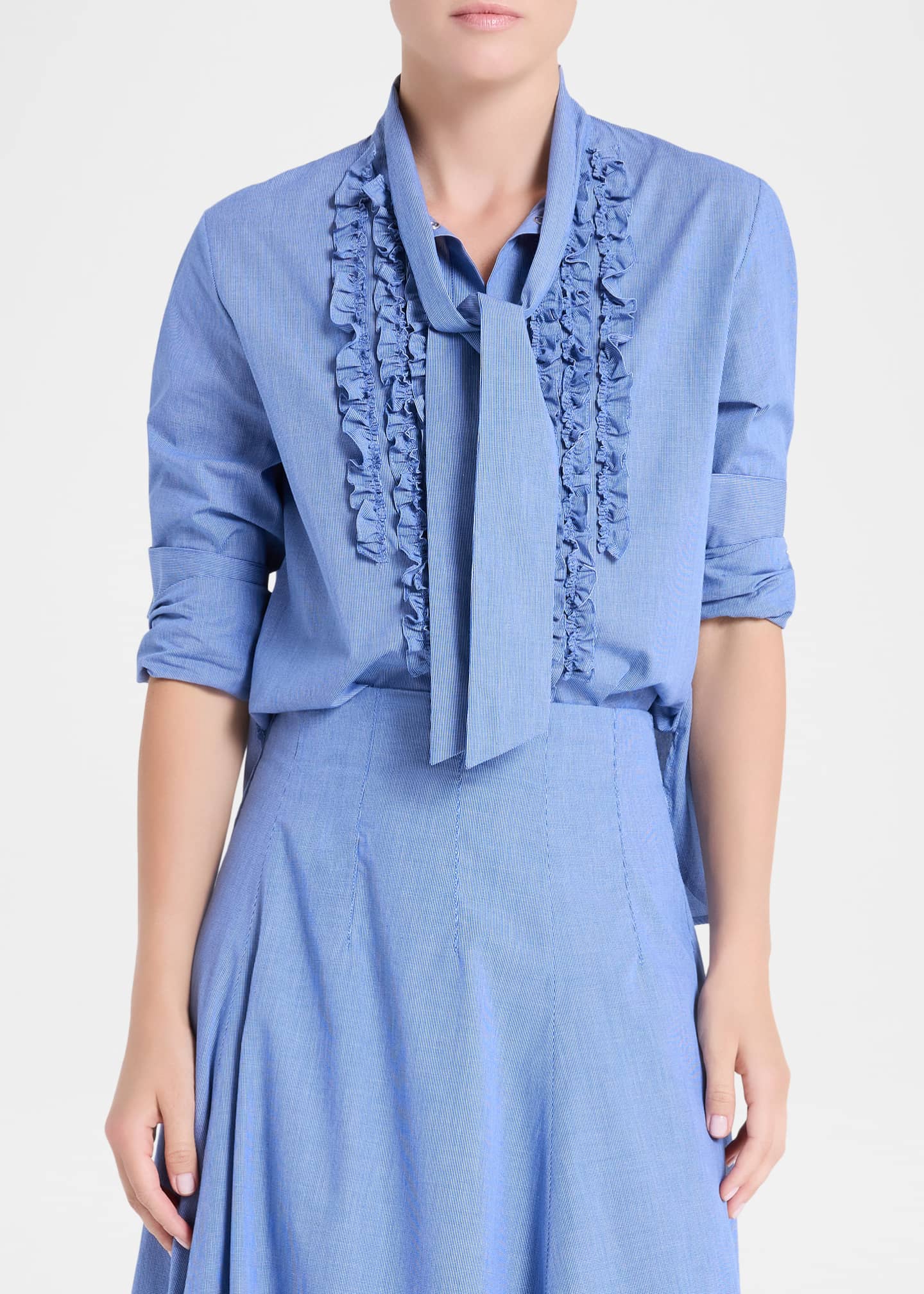 TWP Connor Top in Micro Check - Bergdorf Goodman