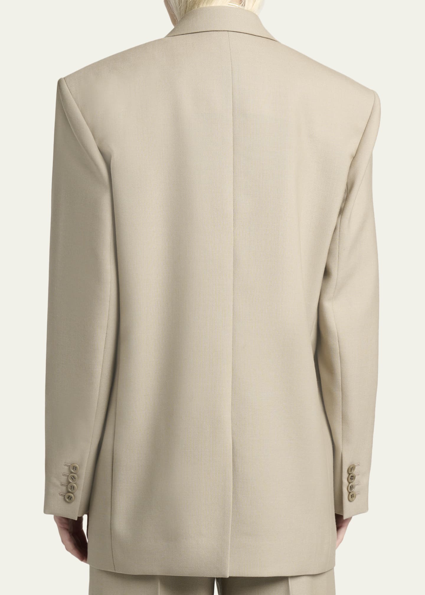 Saint Laurent Single-Breasted Oversized Wool-Silk Blazer Jacket ...