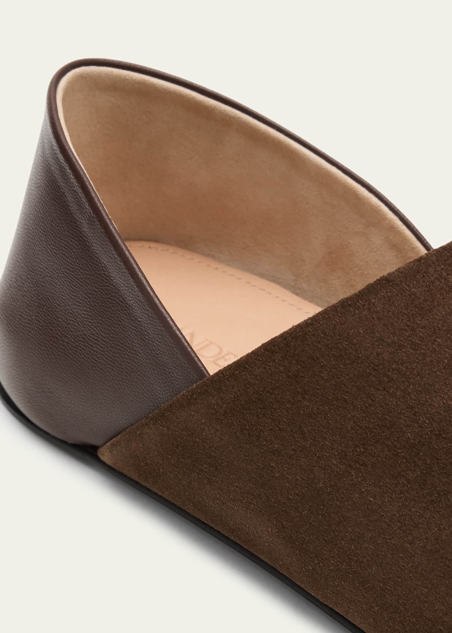 JW Anderson Babouche Collapsible-Heel Mixed Leather Flats - Bergdorf ...