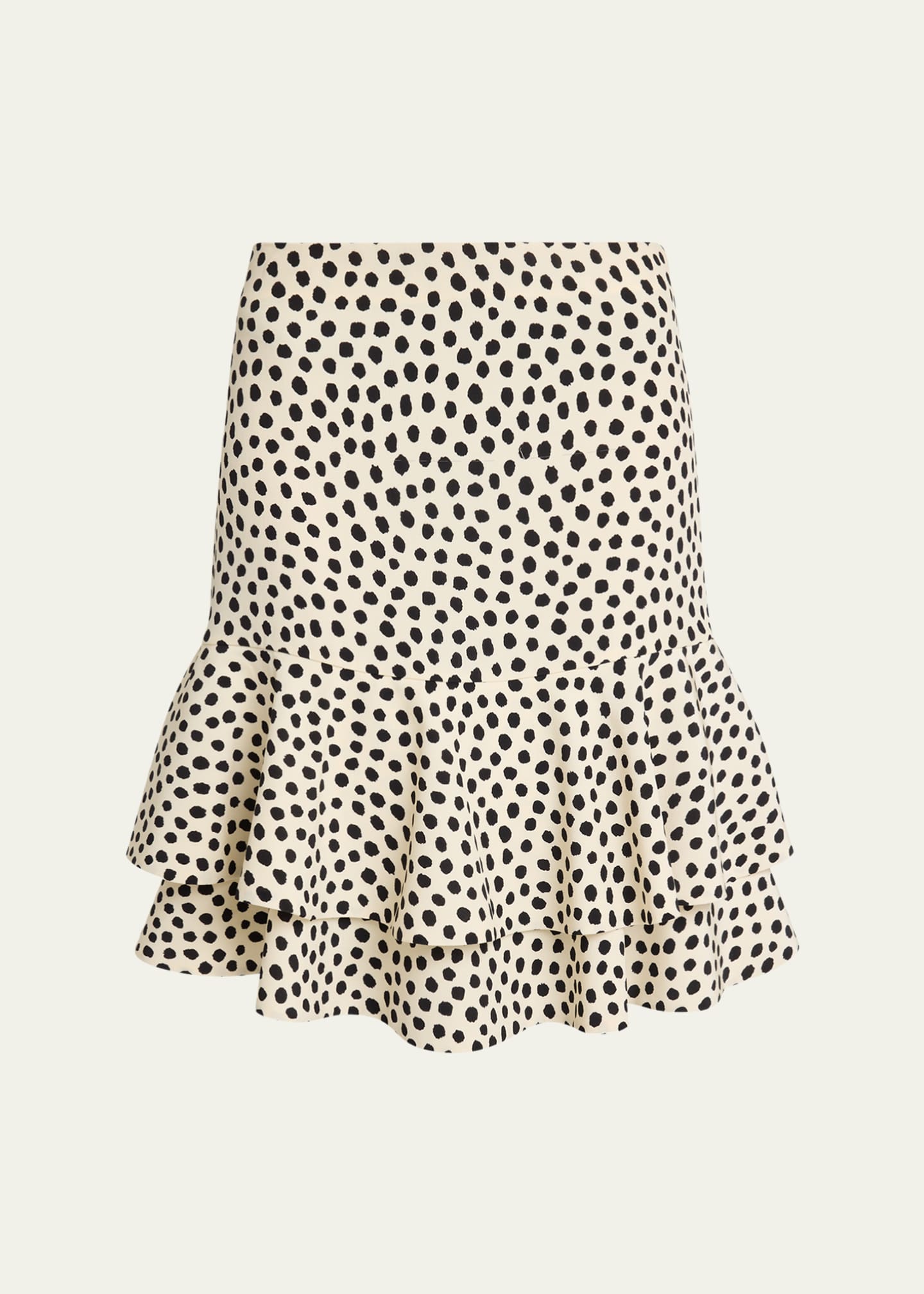 Chloe Dots-Print Silk Crepe De Chine Ruffle Skirt - Bergdorf Goodman