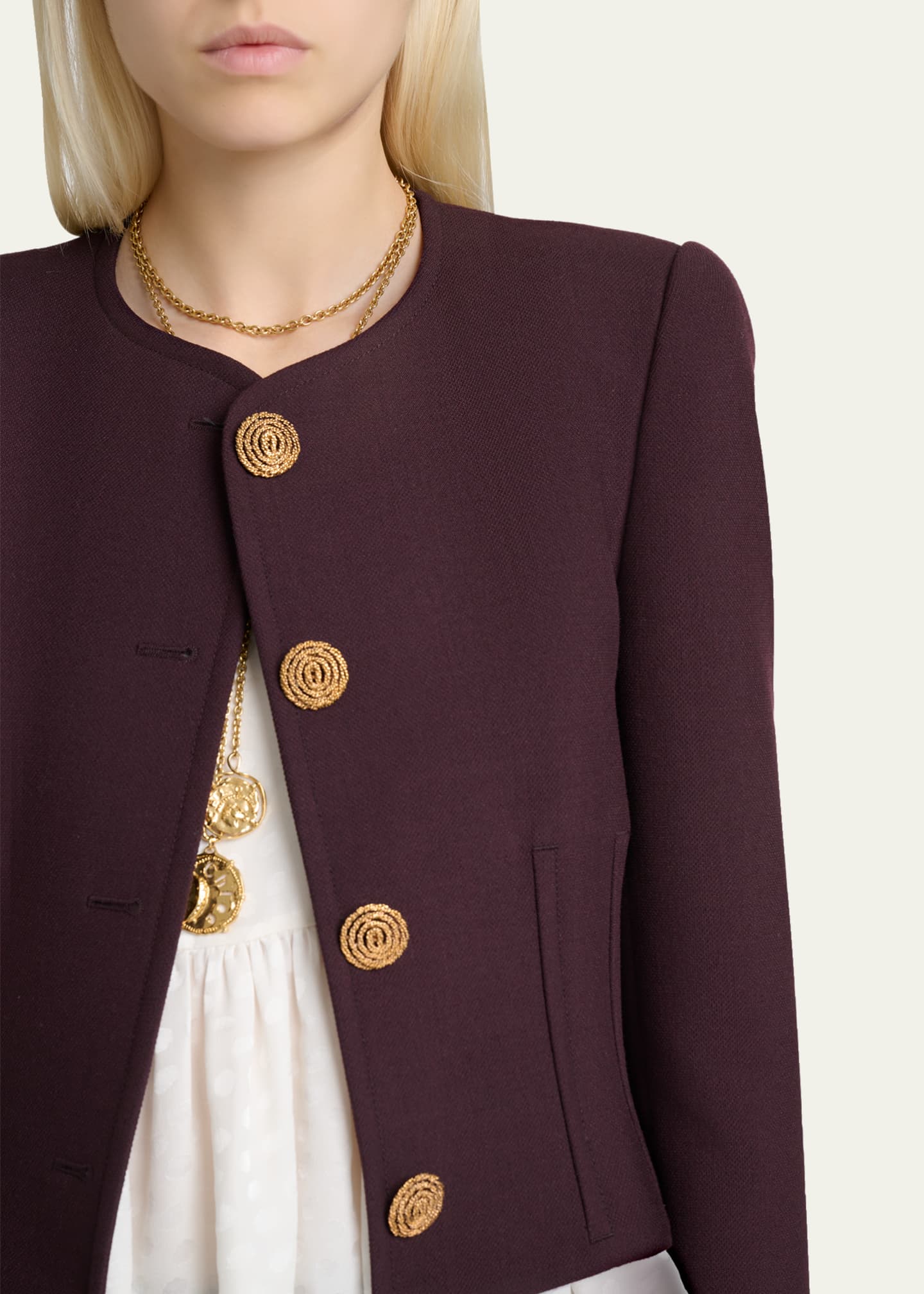 Chloe Wool Crepe SIngle-Breasted Jacket - Bergdorf Goodman