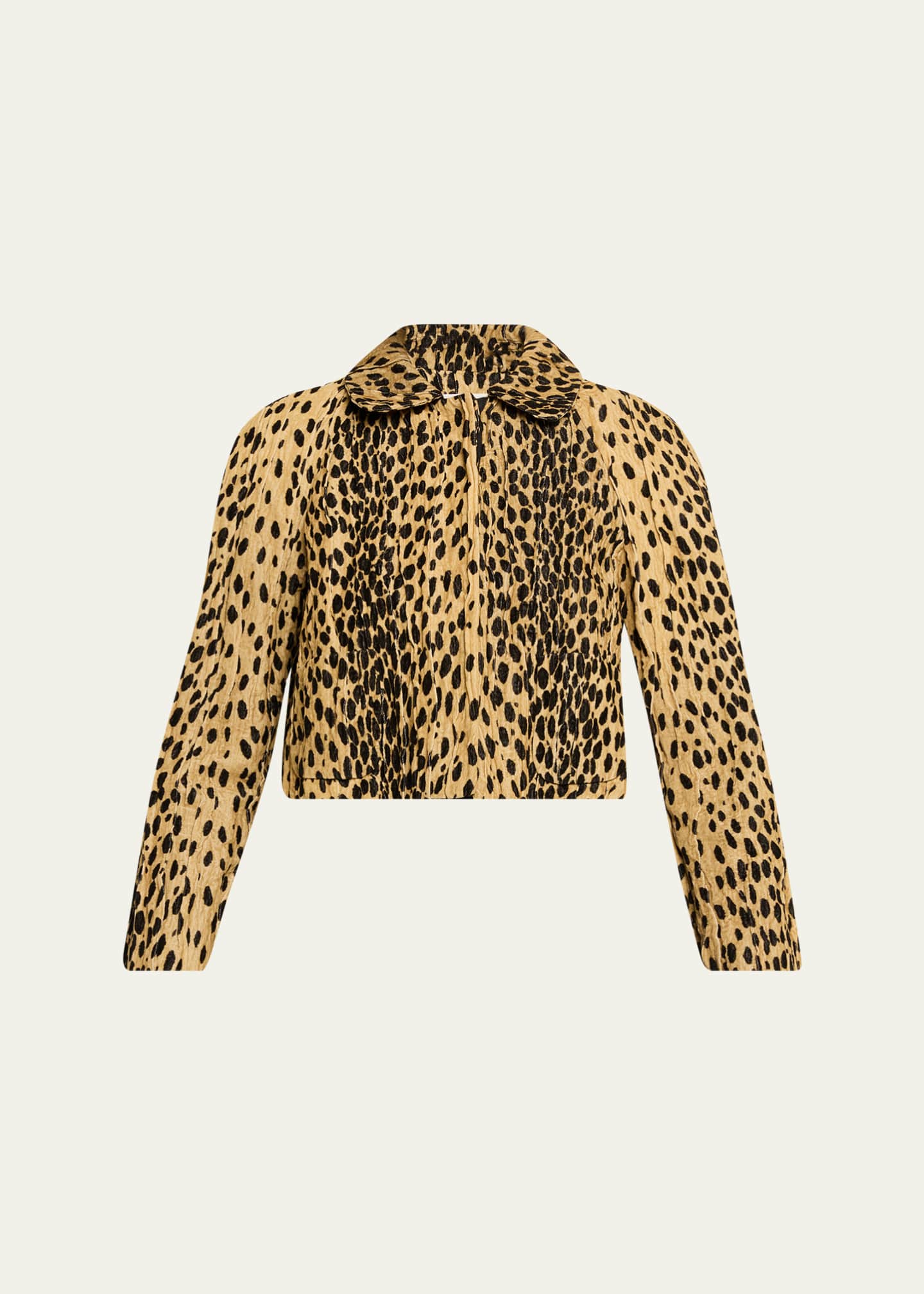 NACKIYE Pixie Cheetah-Print Velvet Crop Jacket - Bergdorf Goodman