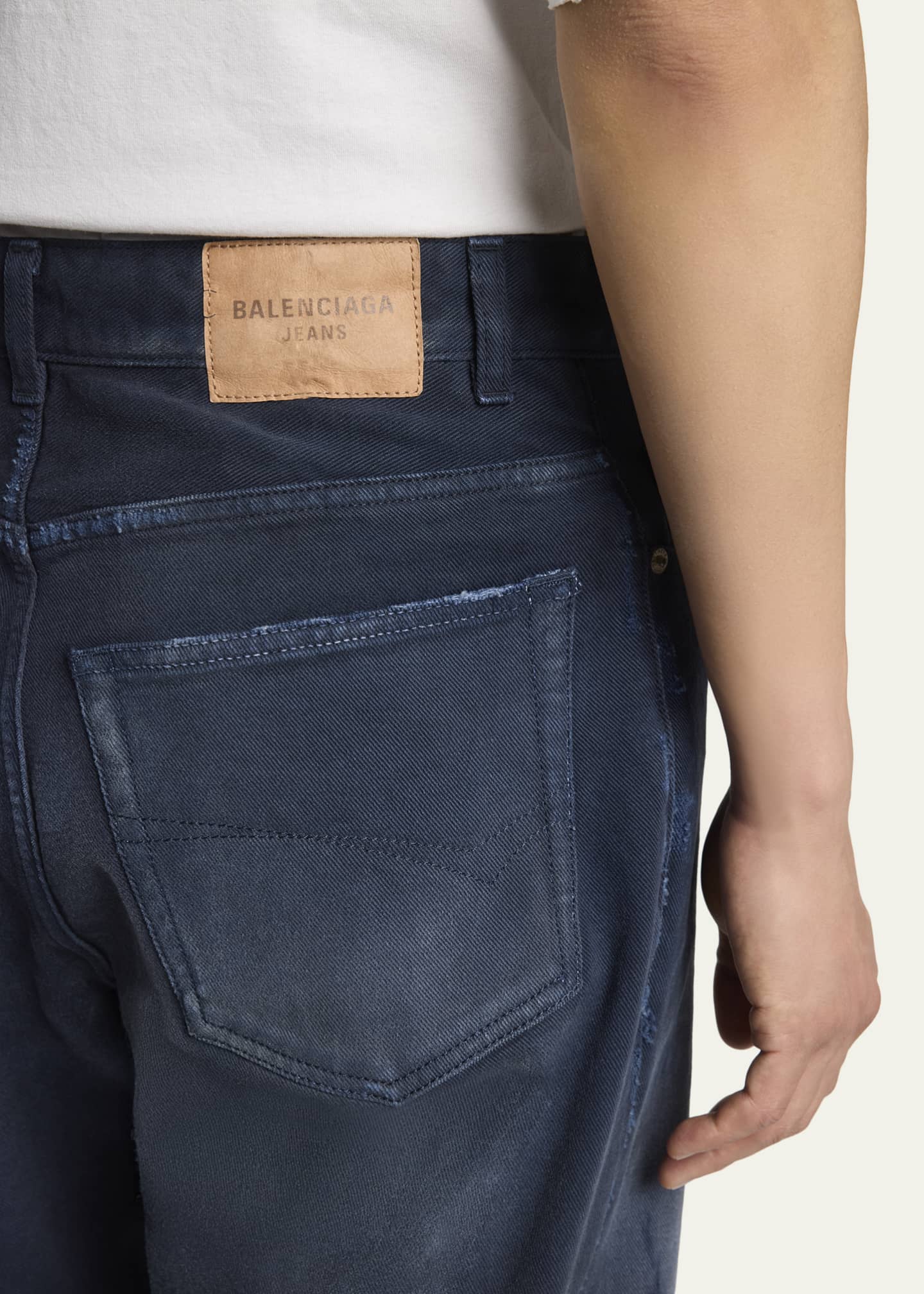 Balenciaga Men's Raw-Edge Denim Straight Leg Jeans - Bergdorf Goodman