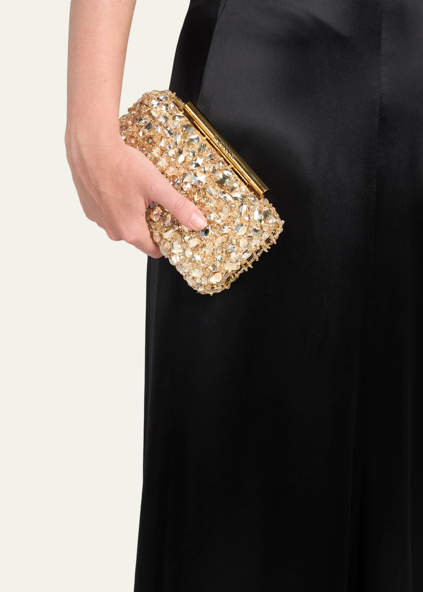 McQueen Bead & Crystal T-Bar Clutch Bag - Bergdorf Goodman