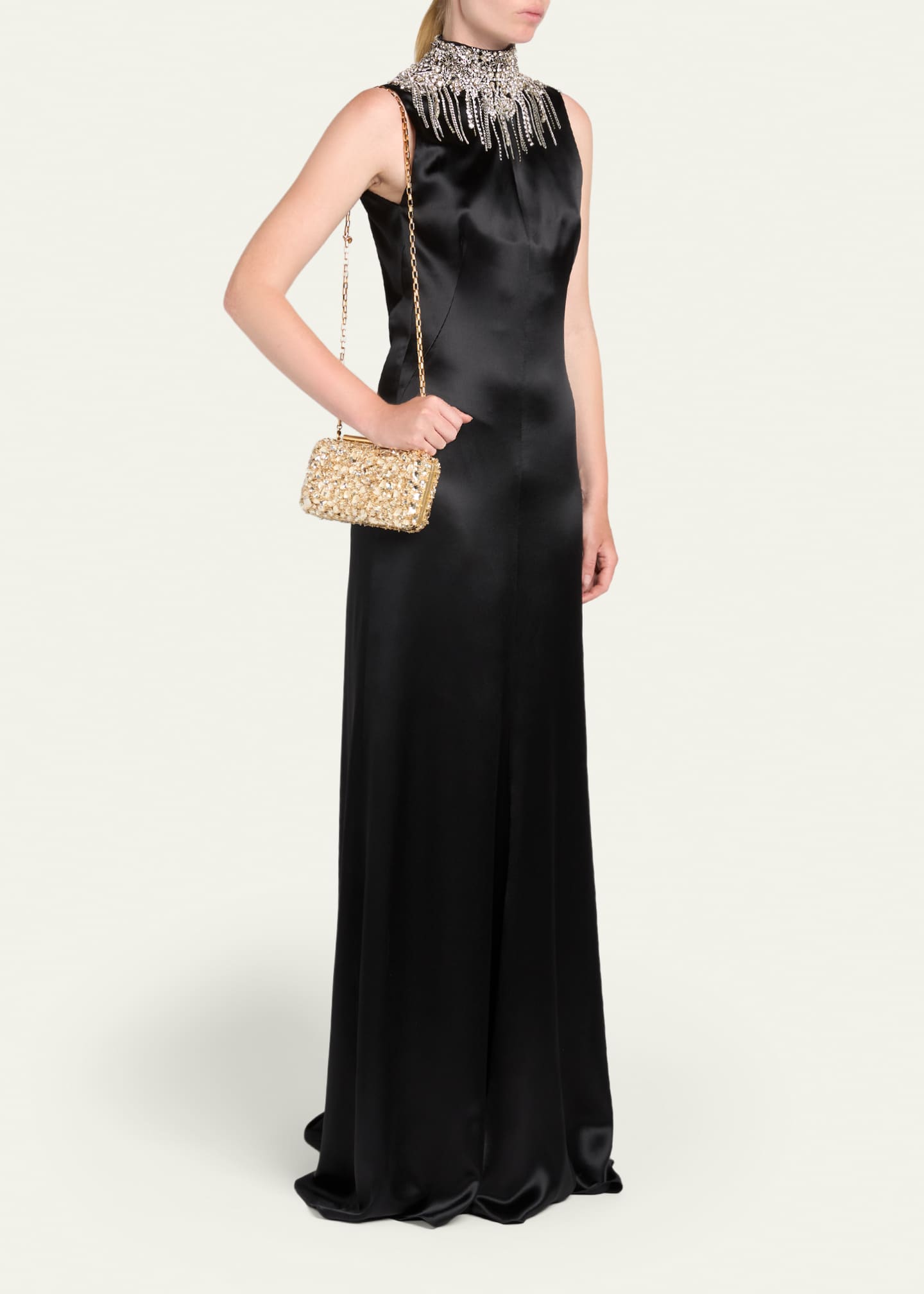 McQueen Bead & Crystal T-Bar Clutch Bag - Bergdorf Goodman