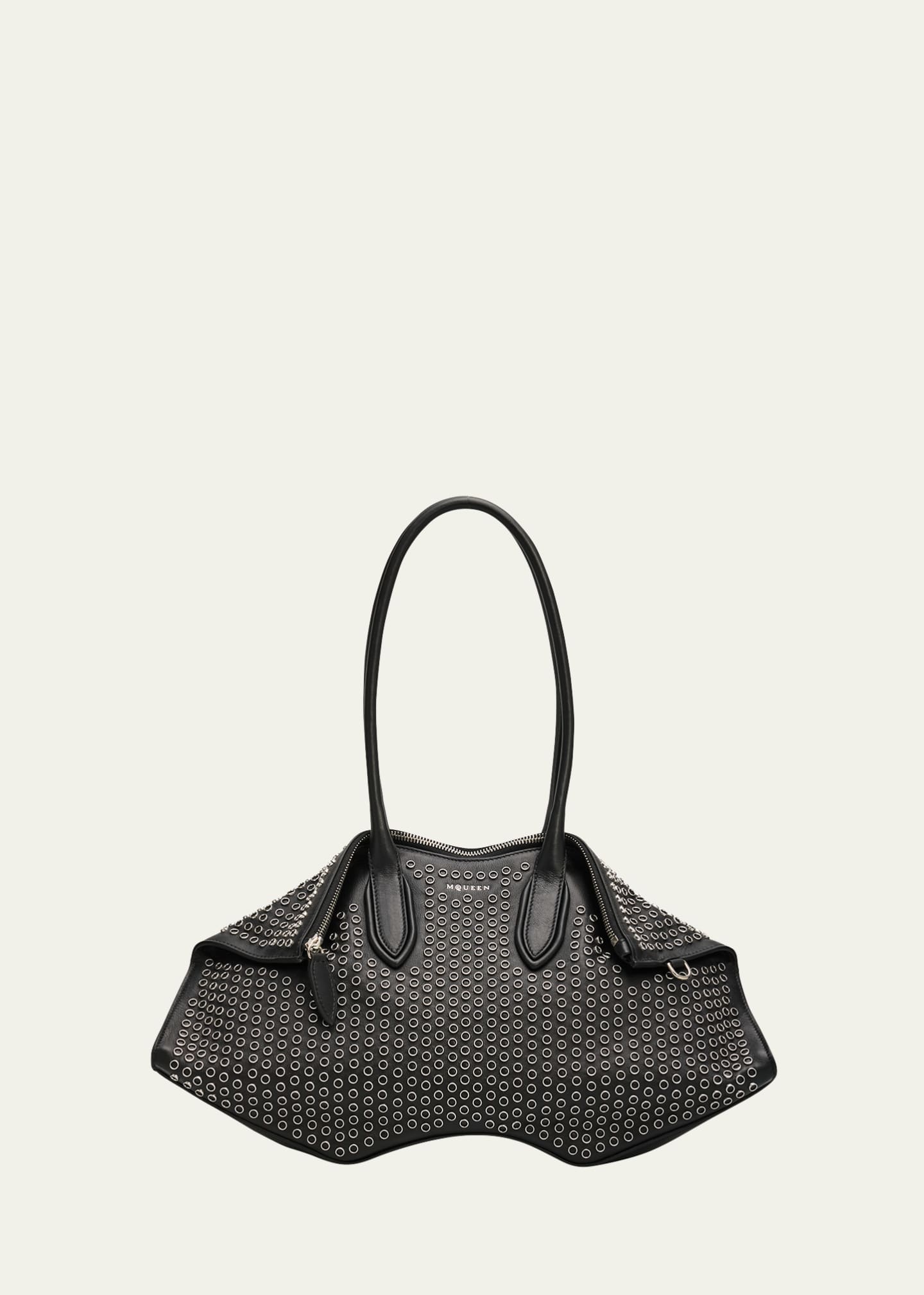 McQueen Manta Studded Sculptural Nappa Leather Shoulder Bag - Bergdorf ...