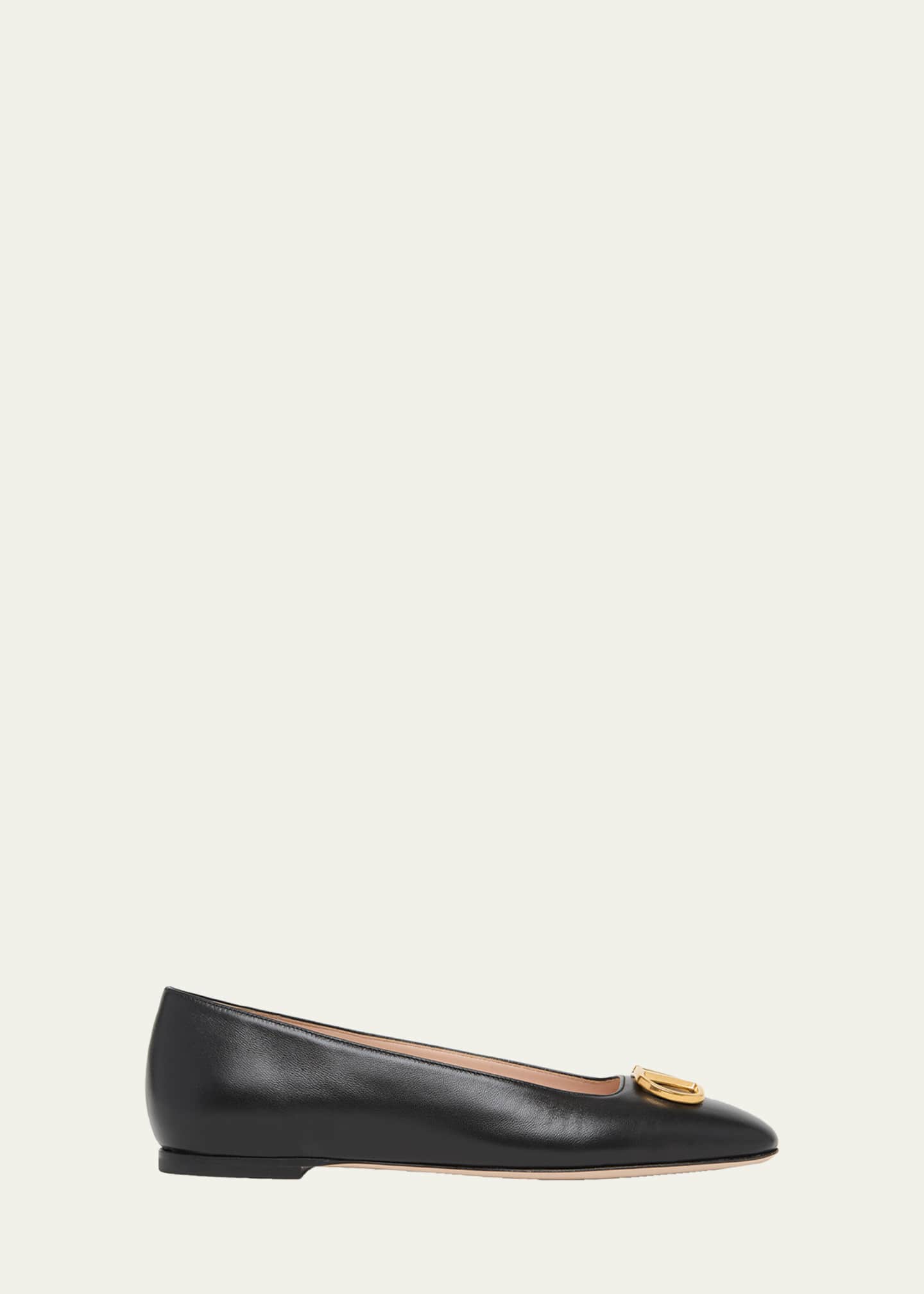 Valentino Garavani VLogo Signature Leather Ballerina Flats - Bergdorf ...