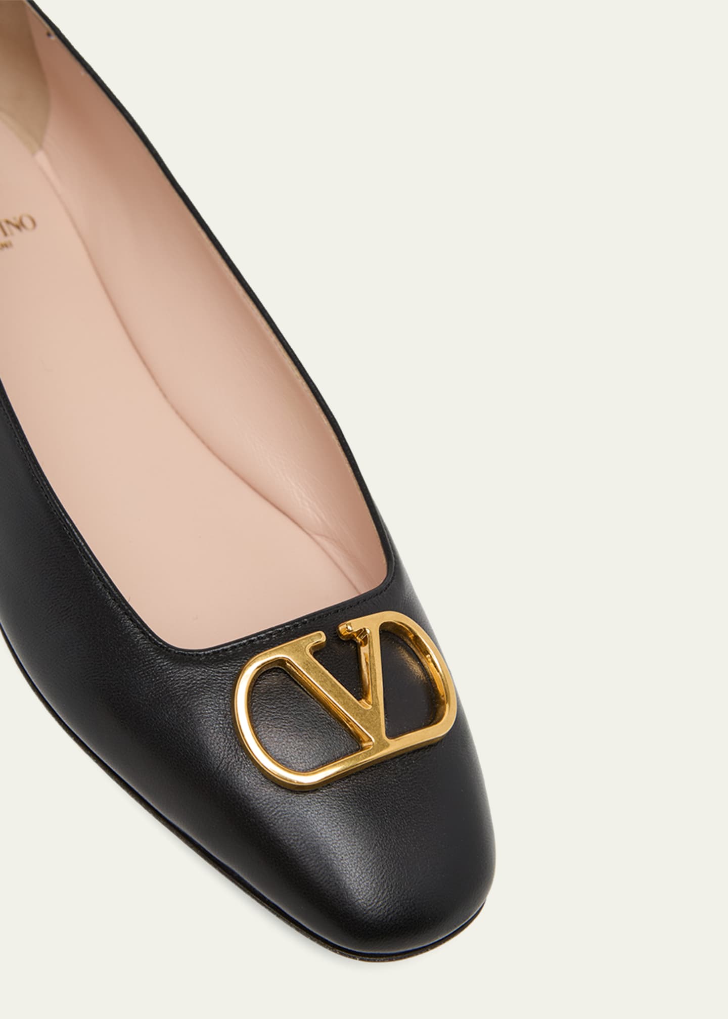 Valentino Garavani VLogo Signature Leather Ballerina Flats - Bergdorf ...