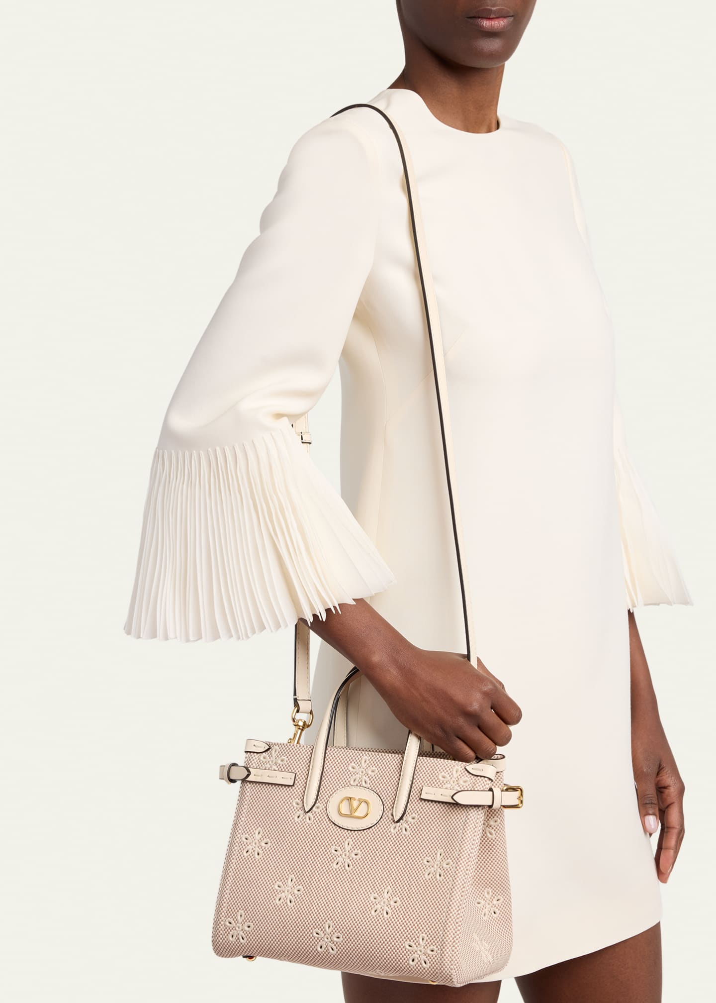 Valentino Garavani Small Eyelet-Embroidered Canvas Tote Bag - Bergdorf ...