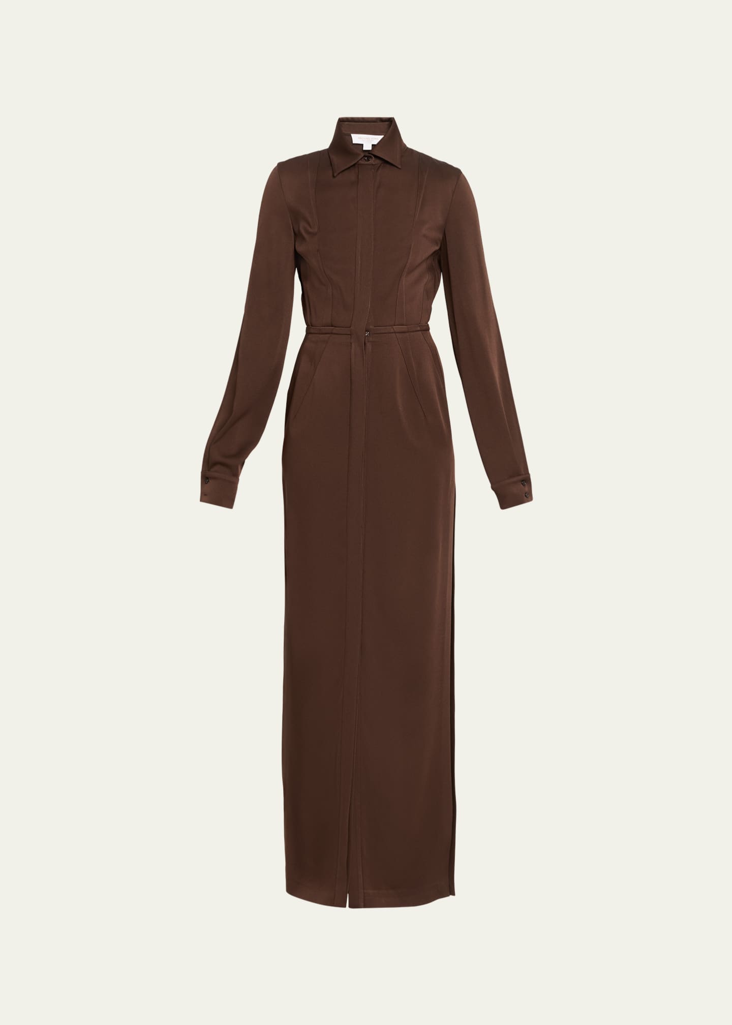 Michael Kors Collection Split-Sleeve Techno Maxi Shirtdress - Bergdorf ...