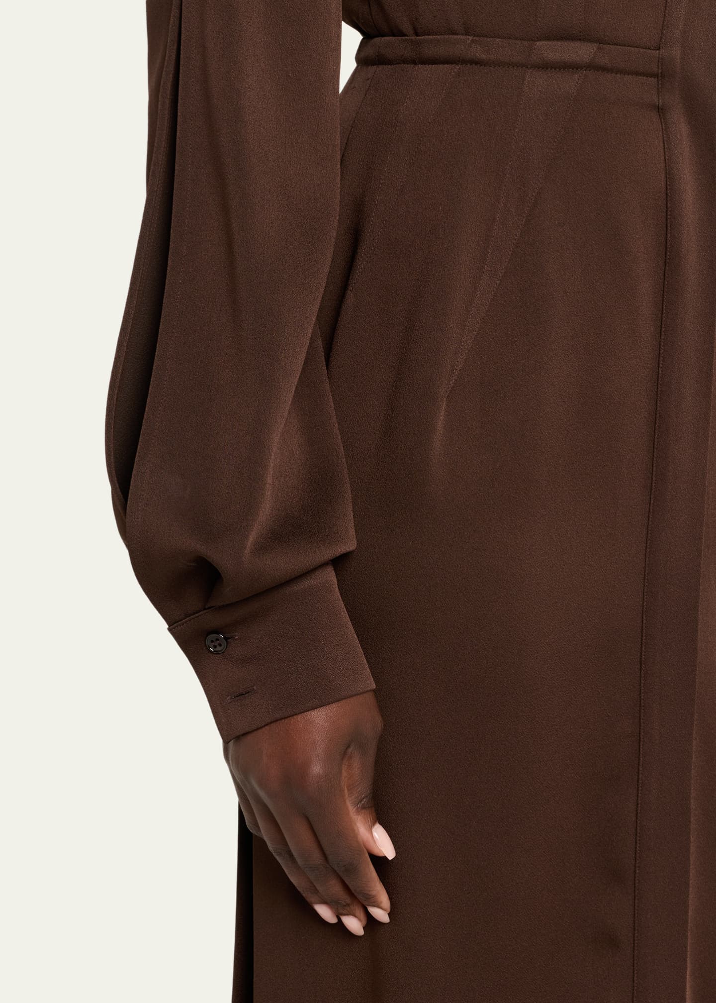 Michael Kors Collection Split-Sleeve Techno Maxi Shirtdress - Bergdorf ...