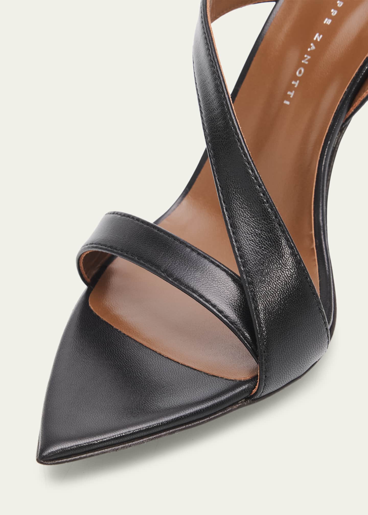 Giuseppe Zanotti 90mm Leather Pointed-Toe Sandals - Bergdorf Goodman