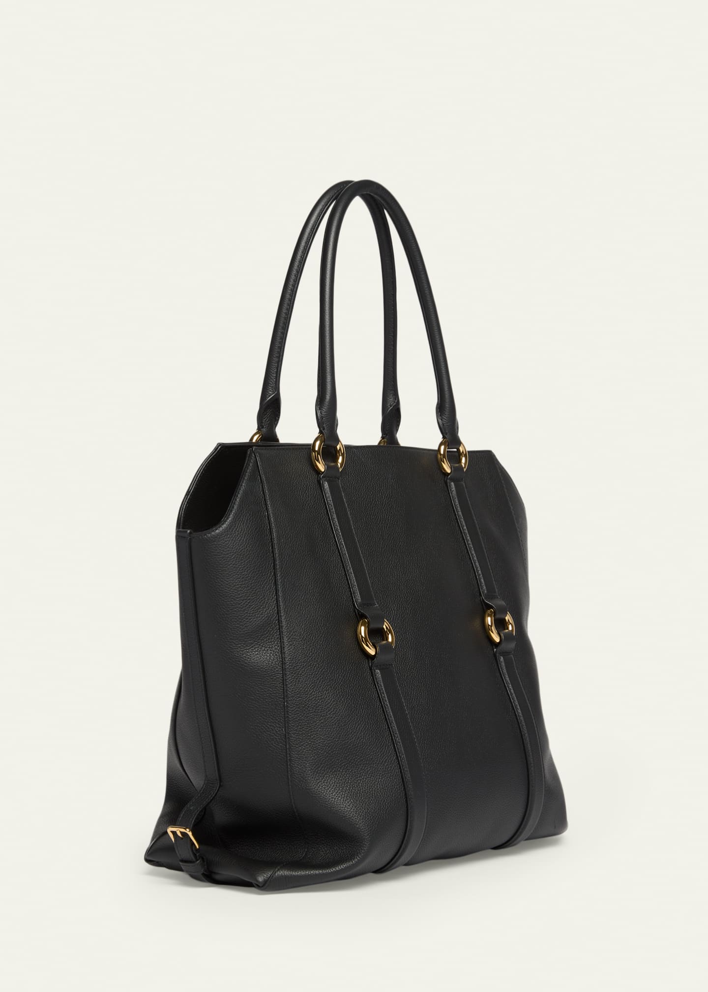 McQueen Farringdon Ring-Embellished Leather Tote Bag - Bergdorf Goodman