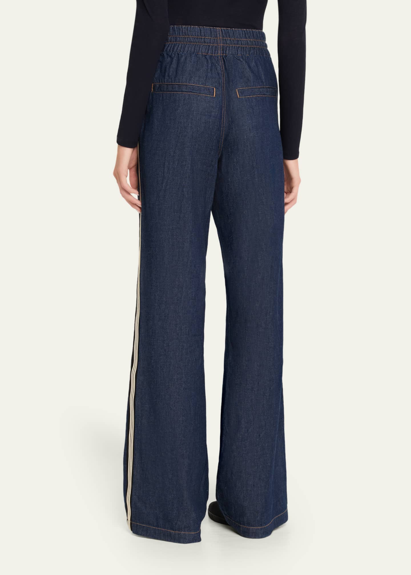 Veronica Beard Taylor Wide-Leg Track Jeans - Bergdorf Goodman