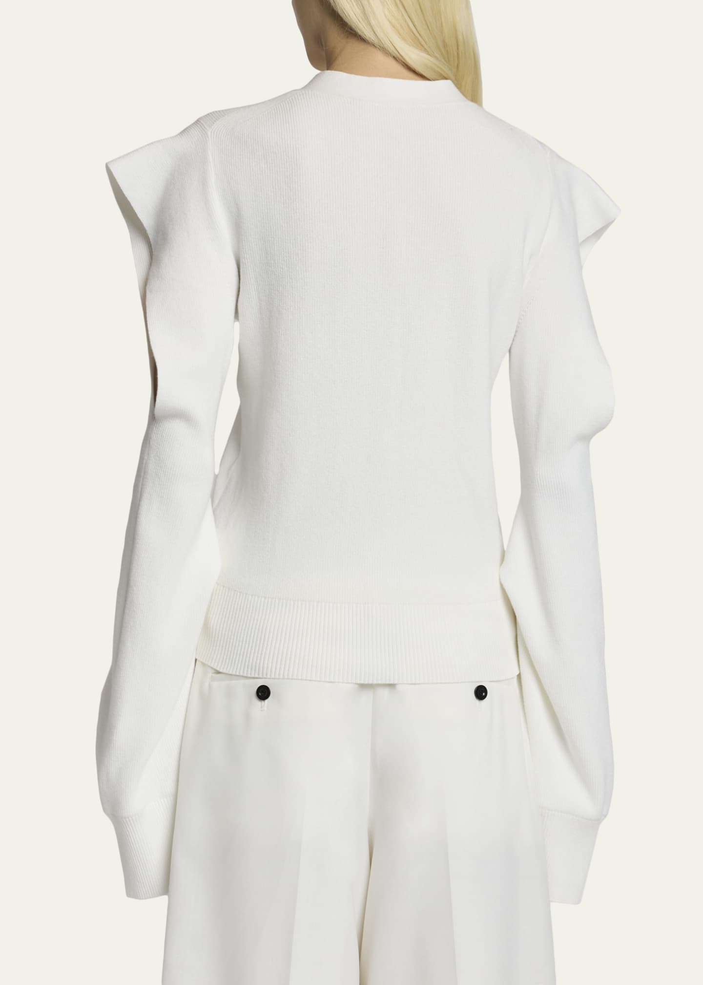 SACAI Cold-Shoulder V-Neck Cardigan - Bergdorf Goodman