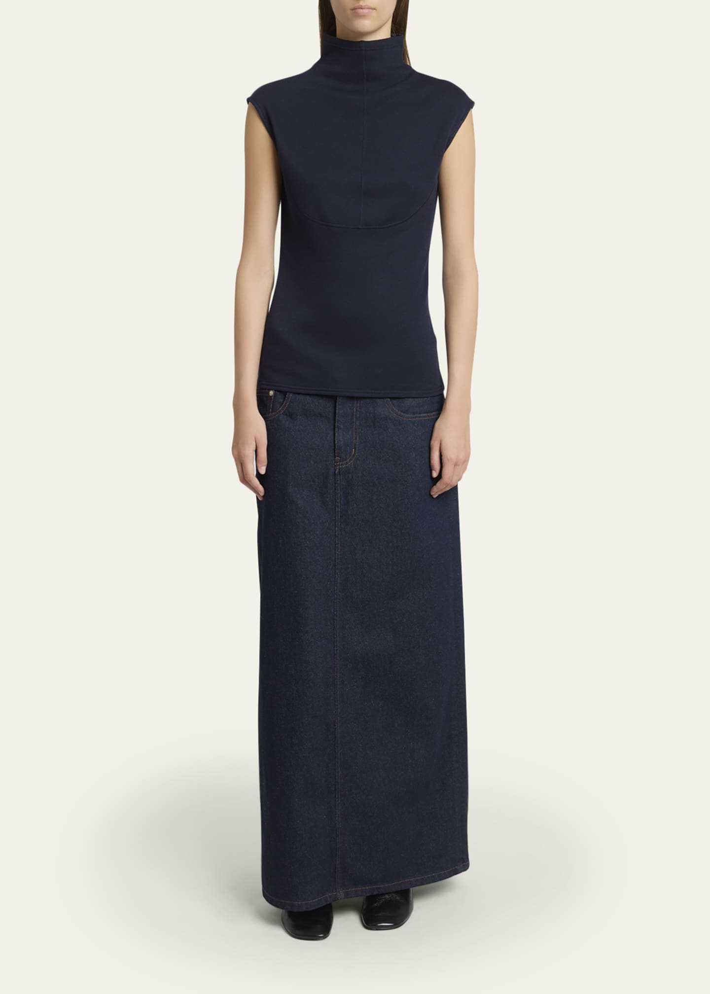 Proenza Schouler White Label Zane Sleeveless Brushed Rib Turtleneck ...