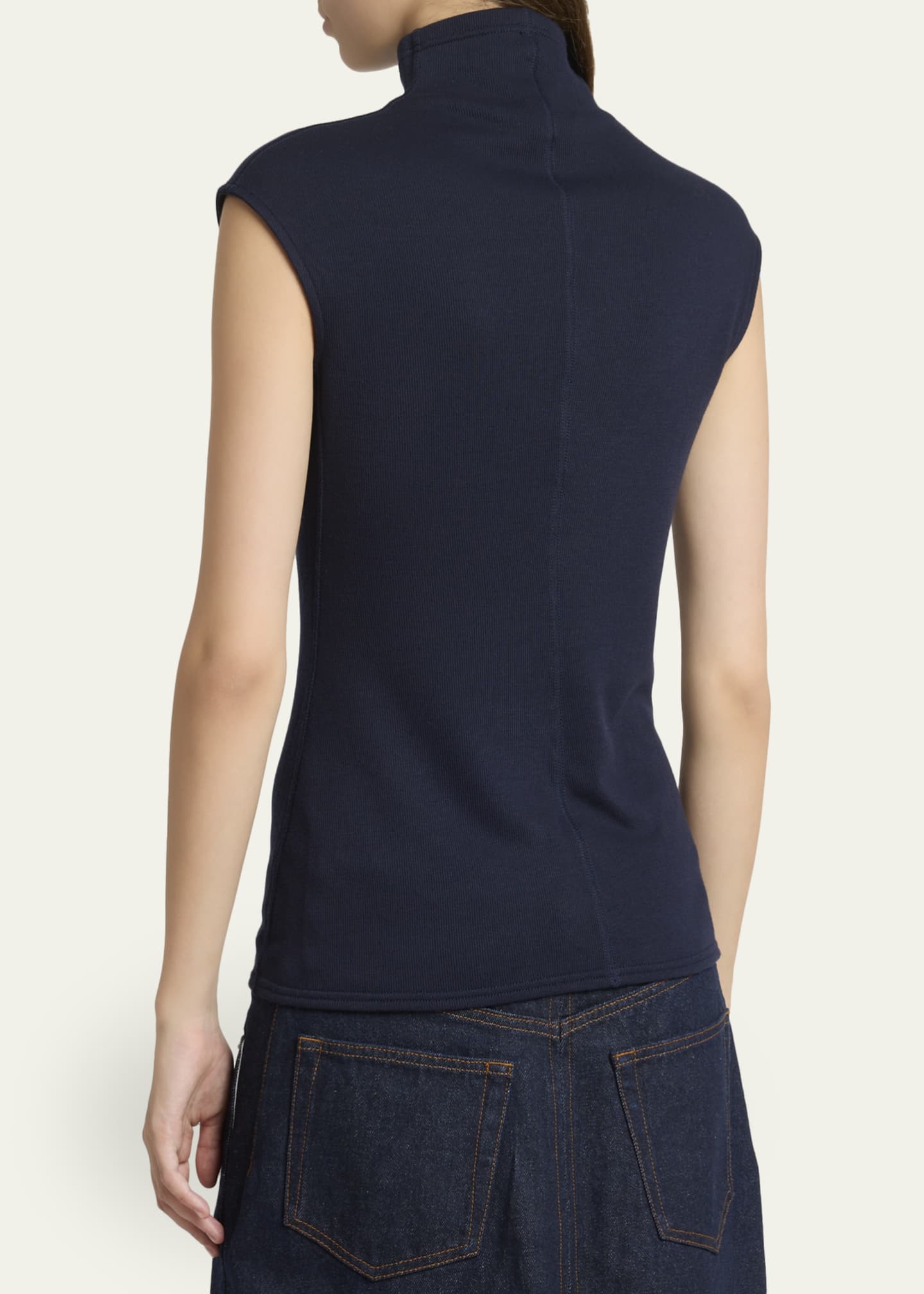 Proenza Schouler White Label Zane Sleeveless Brushed Rib Turtleneck ...