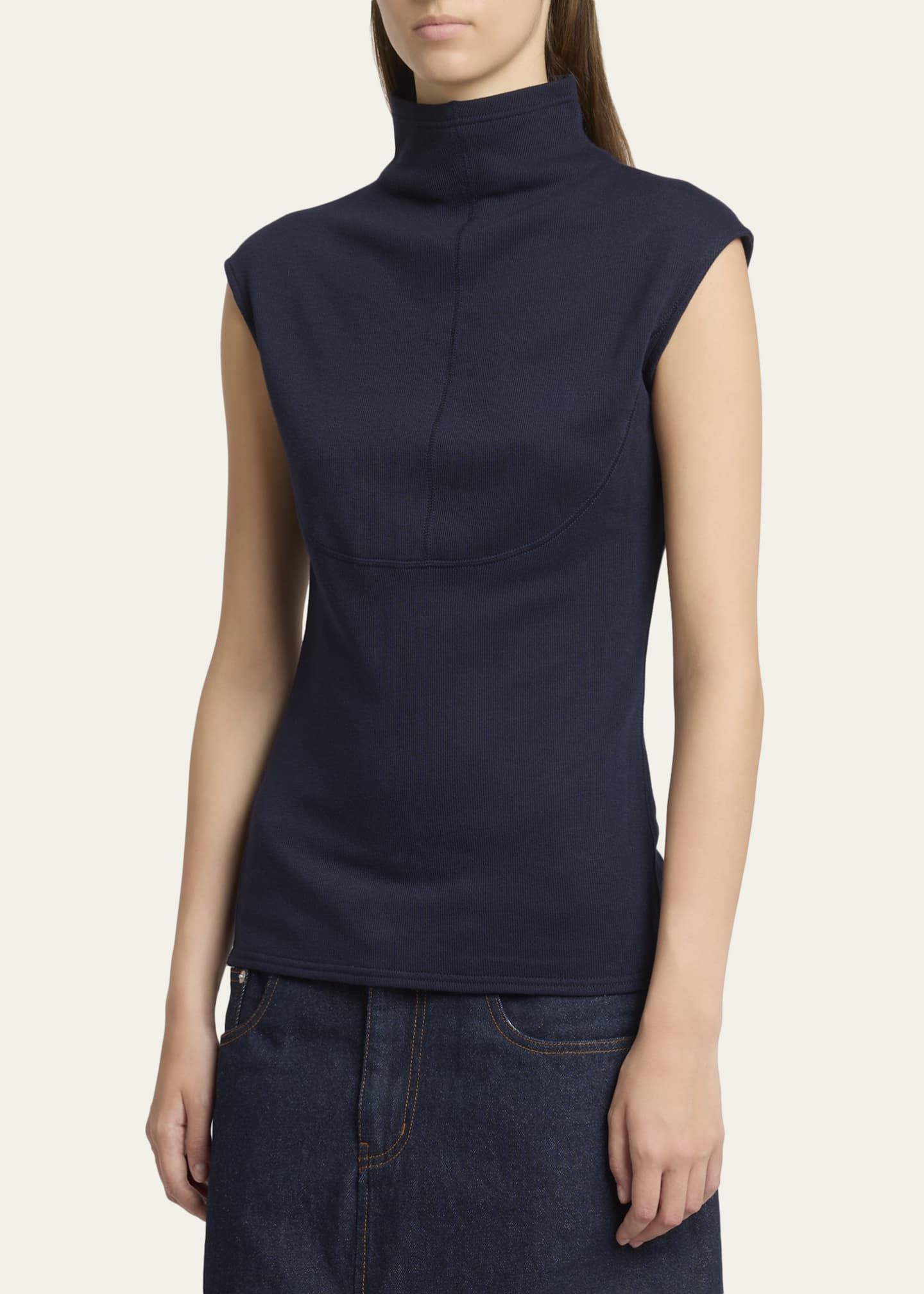 Proenza Schouler White Label Zane Sleeveless Brushed Rib Turtleneck ...