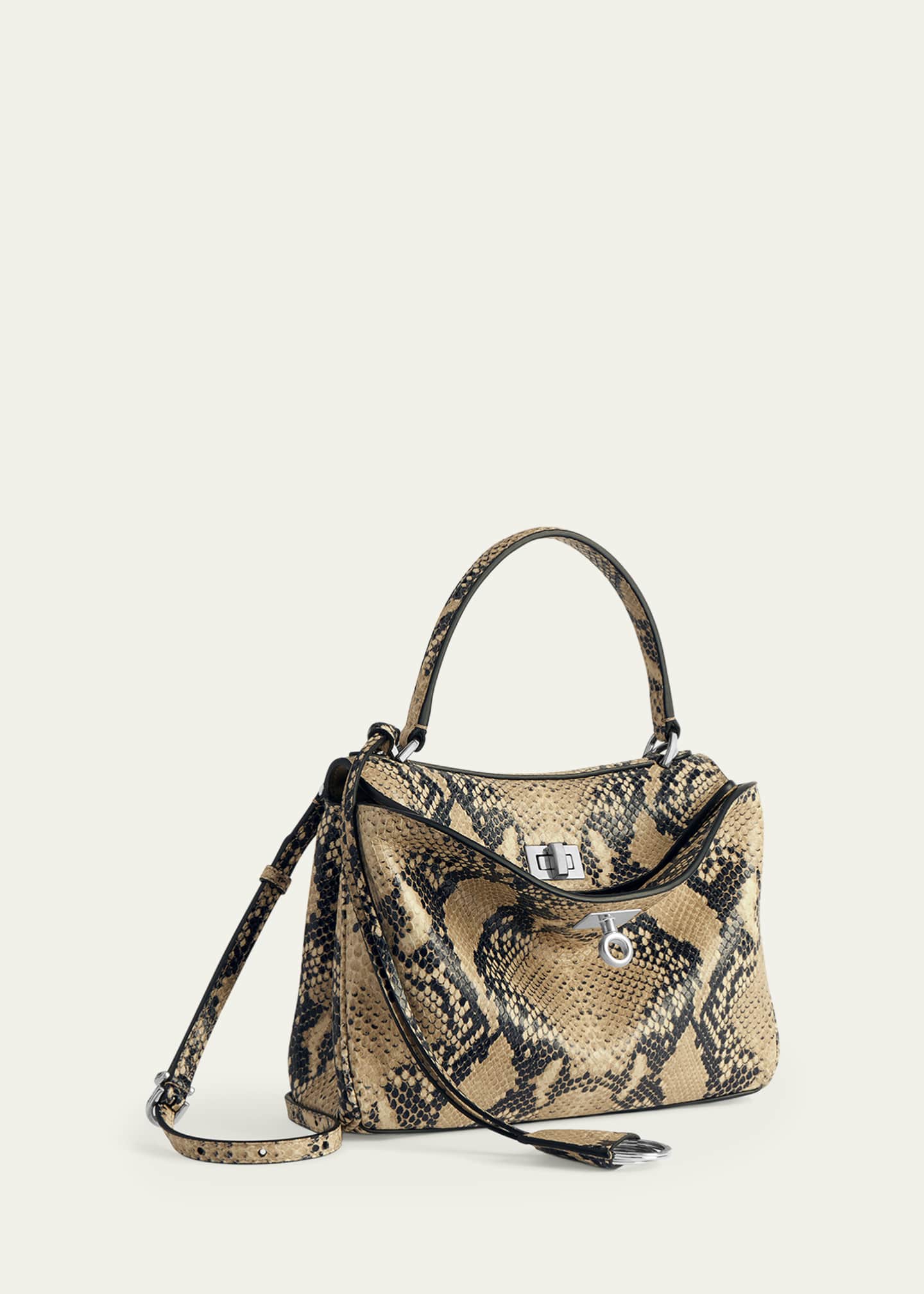 Balenciaga Rodeo Python-Embossed Leather Top-Handle Bag - Bergdorf Goodman
