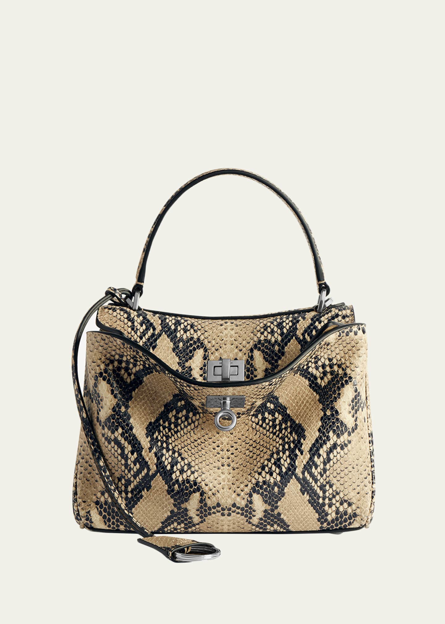 Balenciaga Rodeo Python-Embossed Leather Top-Handle Bag - Bergdorf Goodman
