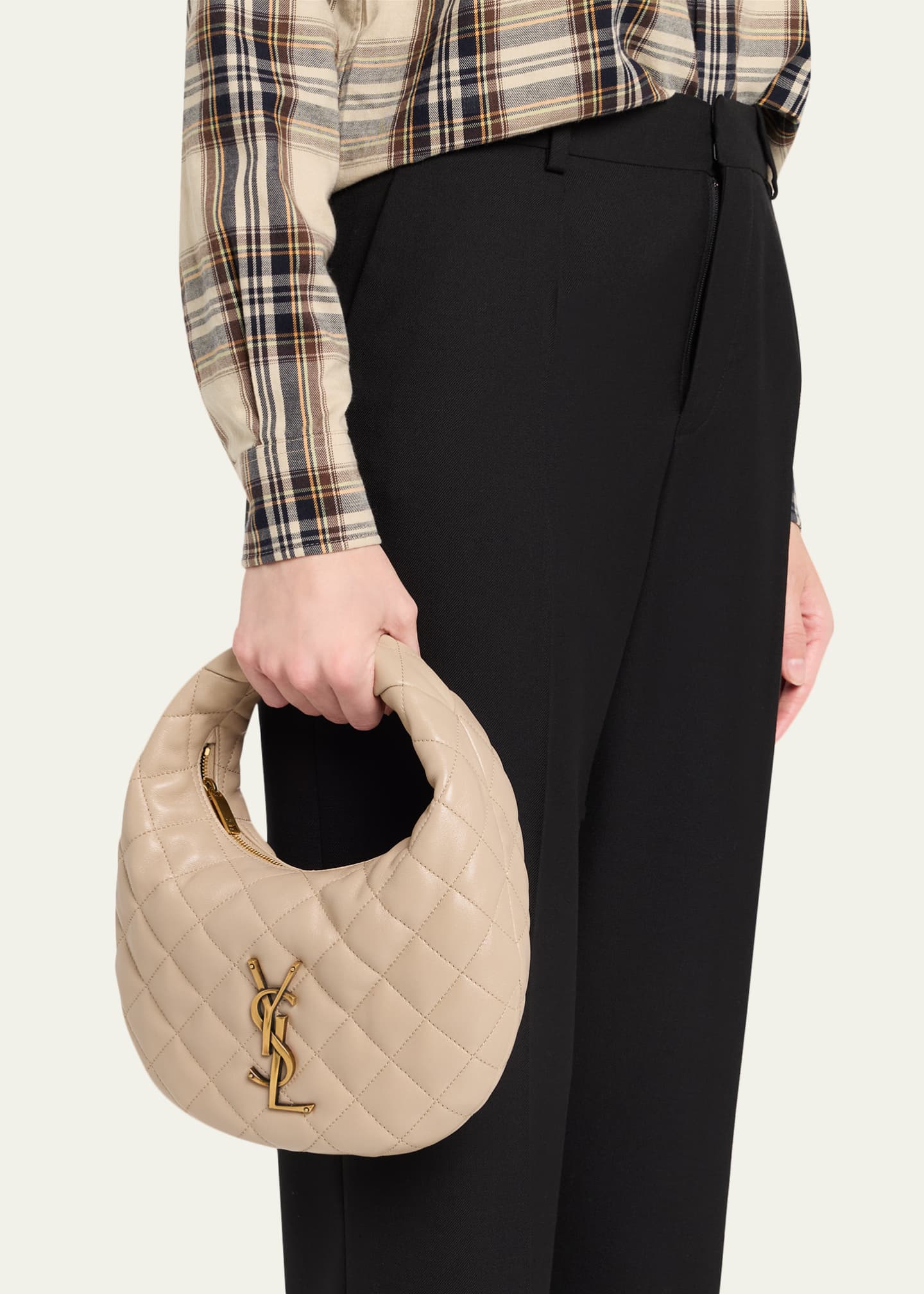 Saint Laurent Icarino Baby YSL Quilted Leather Hobo Bag - Bergdorf Goodman
