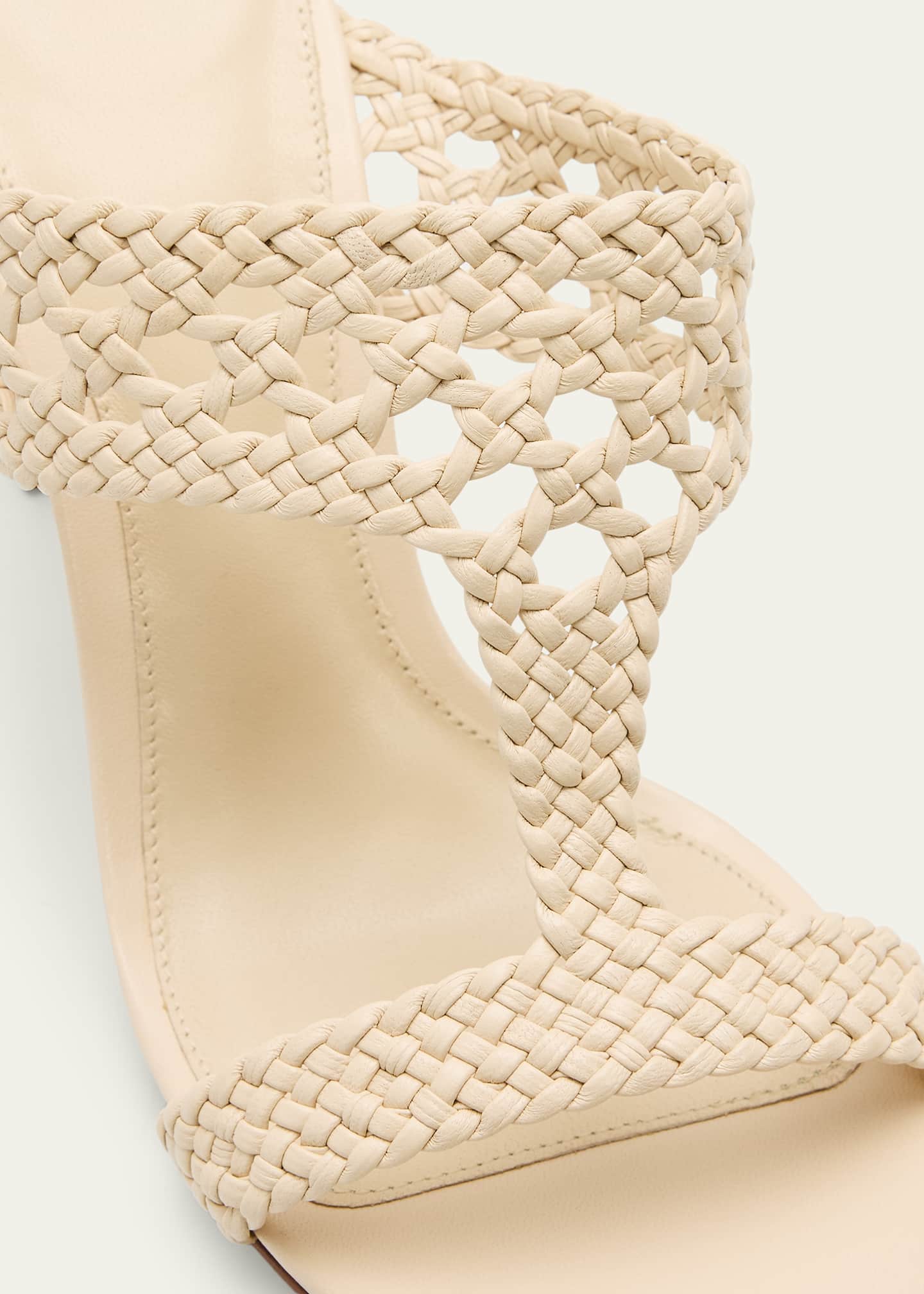 Alexandre Birman 90mm Braided Leather Block-Heel Sandals - Bergdorf Goodman