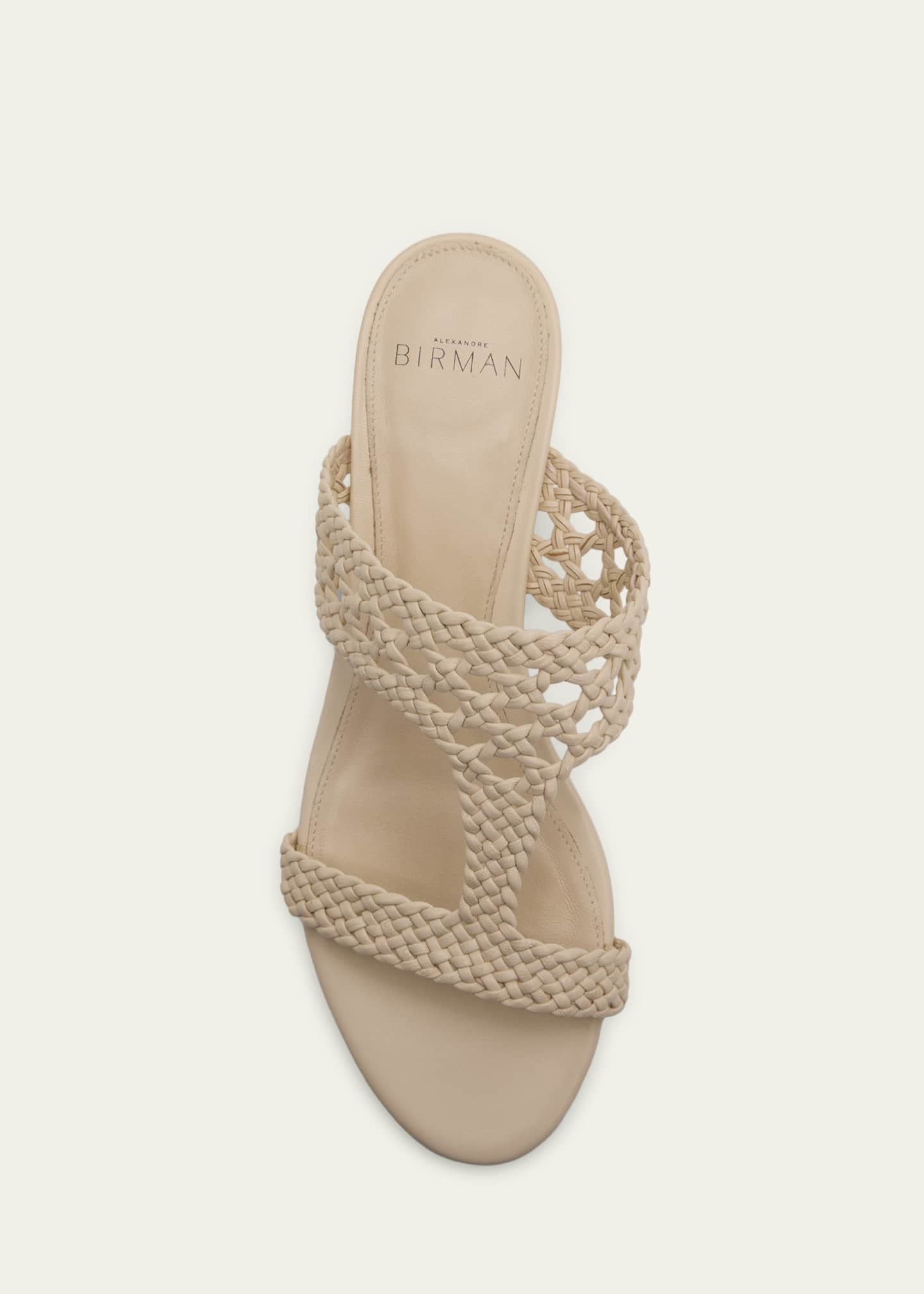 Alexandre Birman 30mm Braided Leather Block-Heel Sandals - Bergdorf Goodman