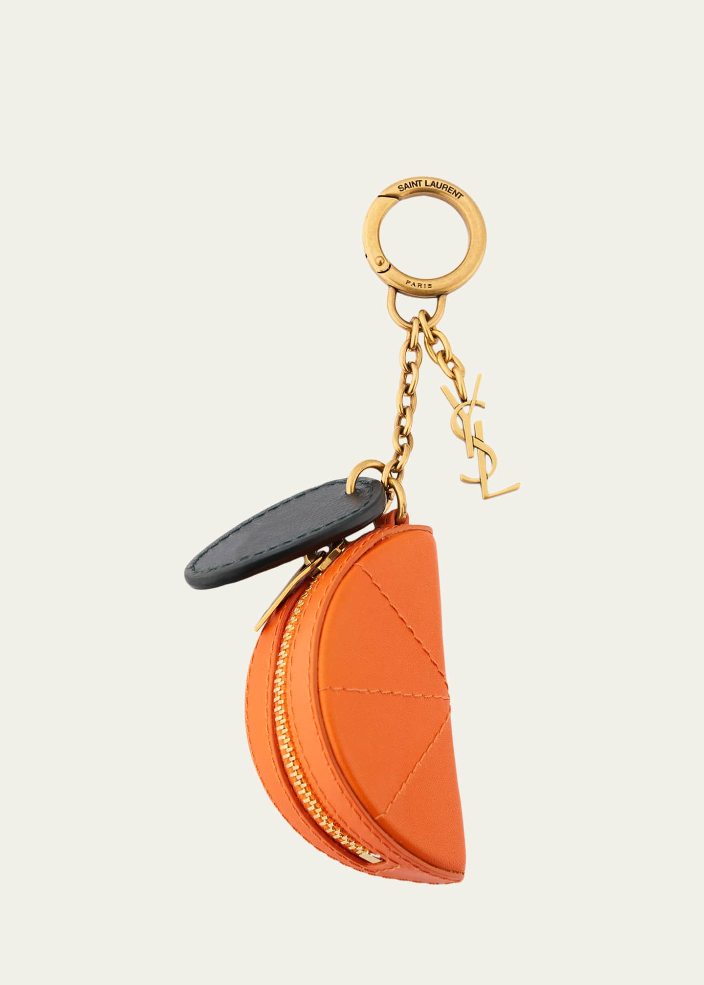 Saint Laurent Orange Wedge Key Ring Charm - Bergdorf Goodman