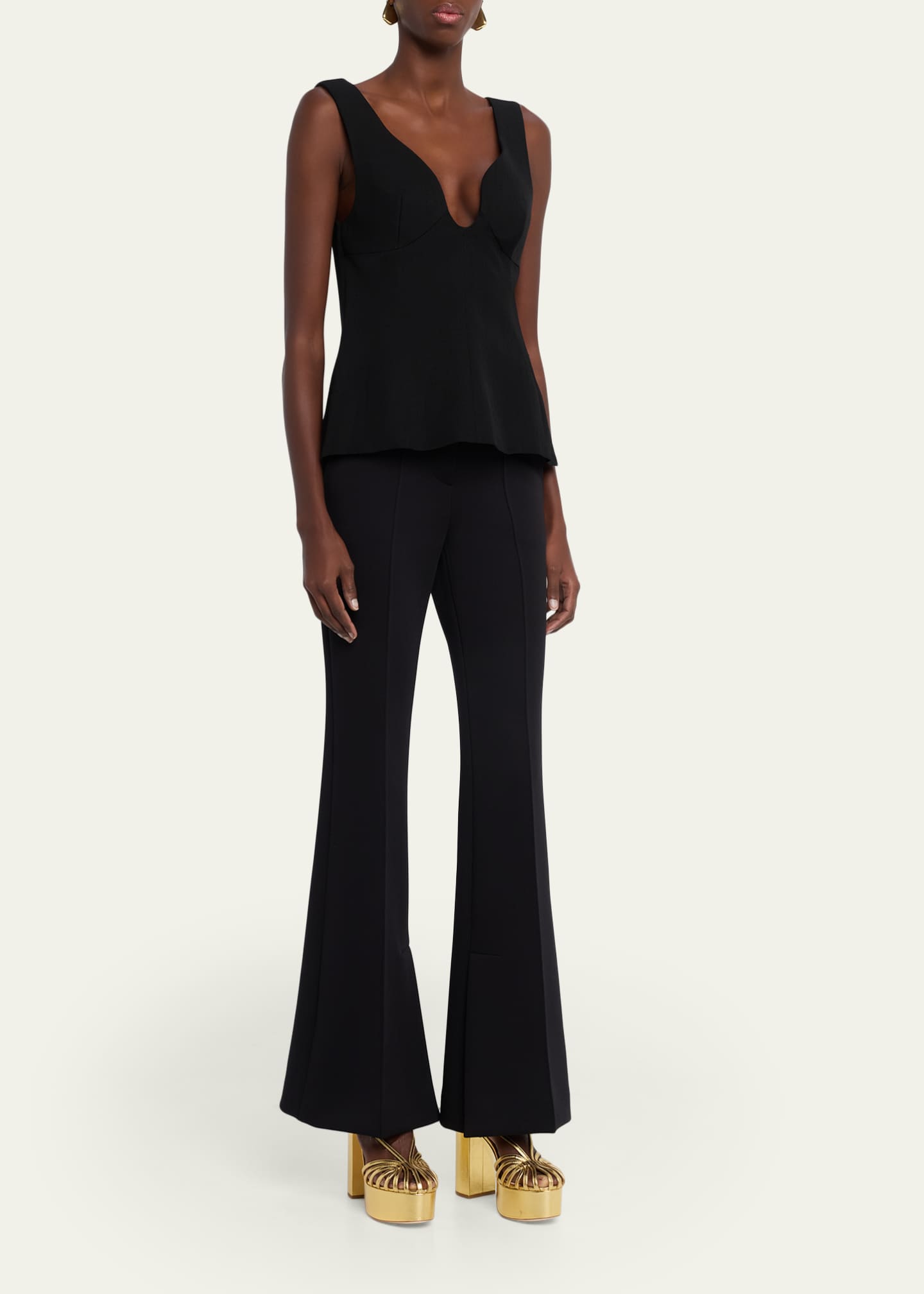 Loeffler Randall 120mm Isabella Lattice Metallic Leather Platform ...