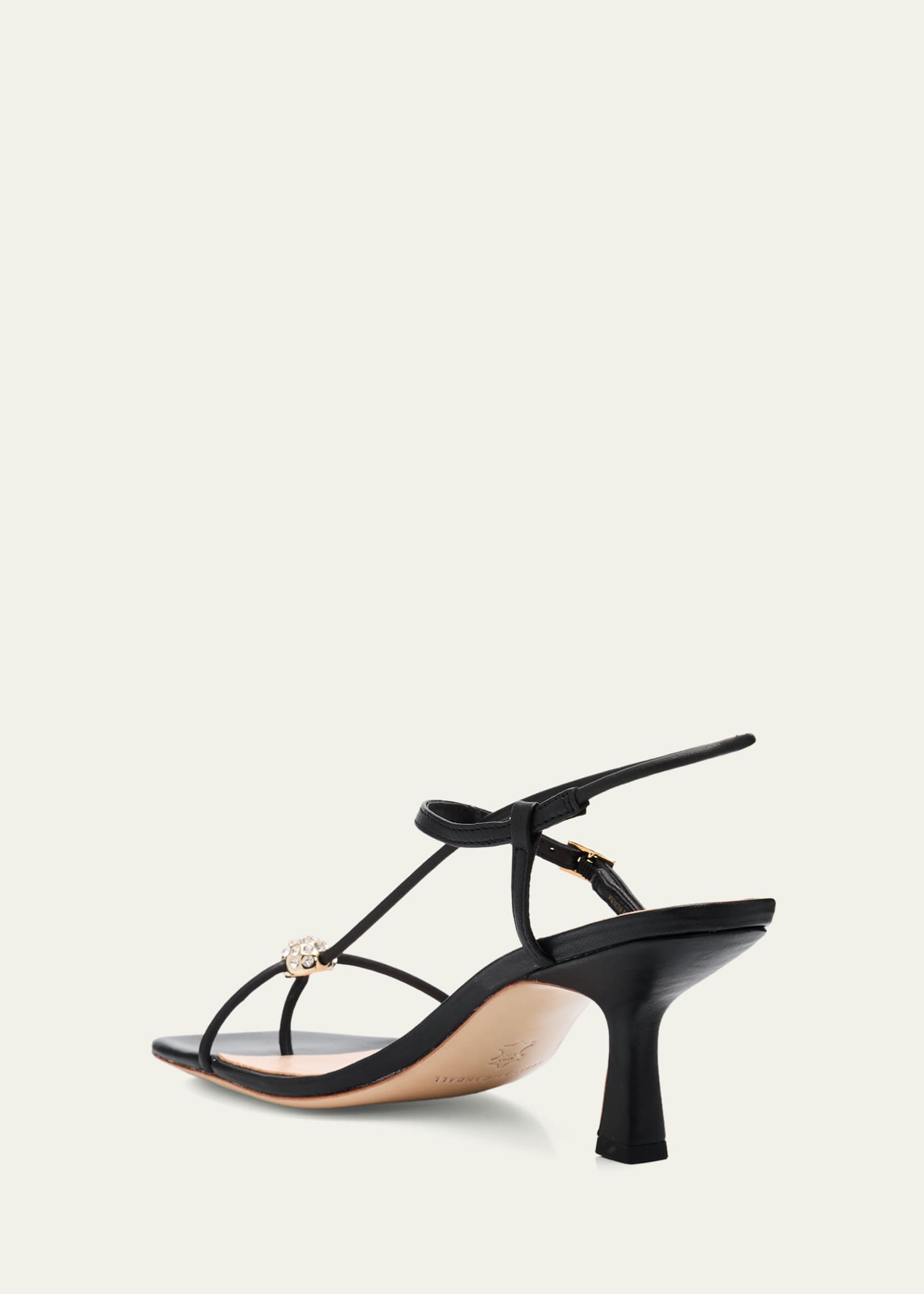 Loeffler Randall 70mm Triana Strappy Crystal Leather Mid-Heel Sandals ...