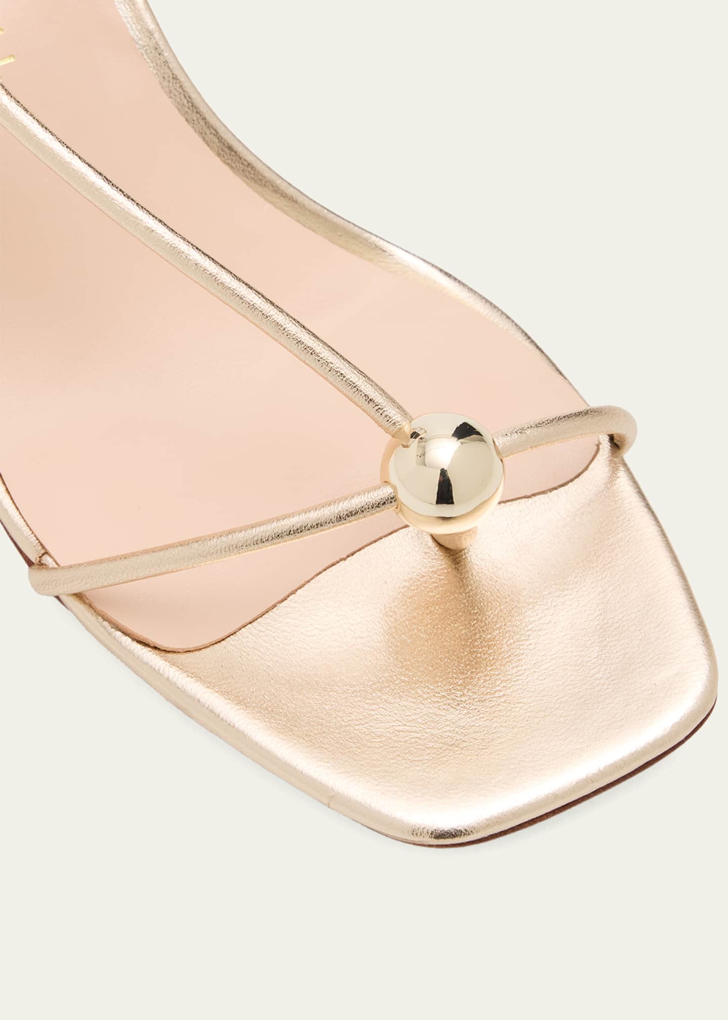 Loeffler Randall 70mm Triana Strappy Metallic Leather Sandals ...