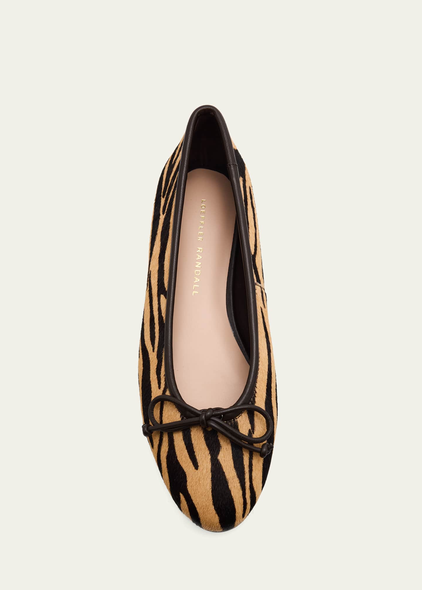 Loeffler Randall Noelle Zebra-Printed Calf Hair Ballerina Flats ...