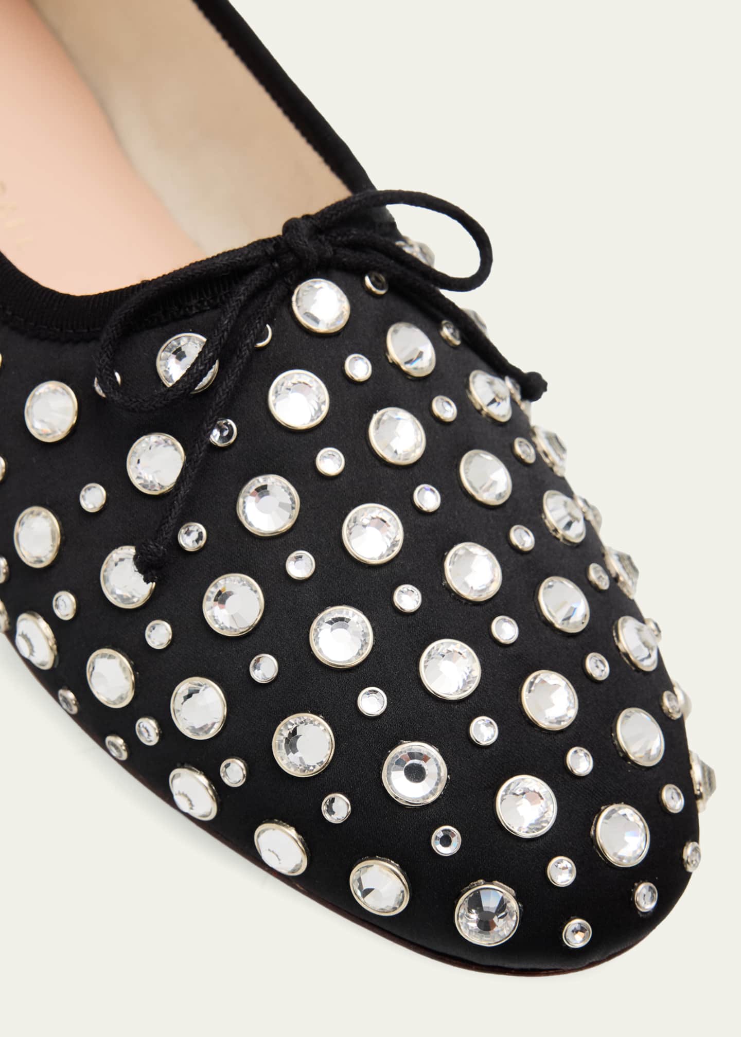 Loeffler Randall Landon Crystal-Embellished Satin Ballet Flats ...