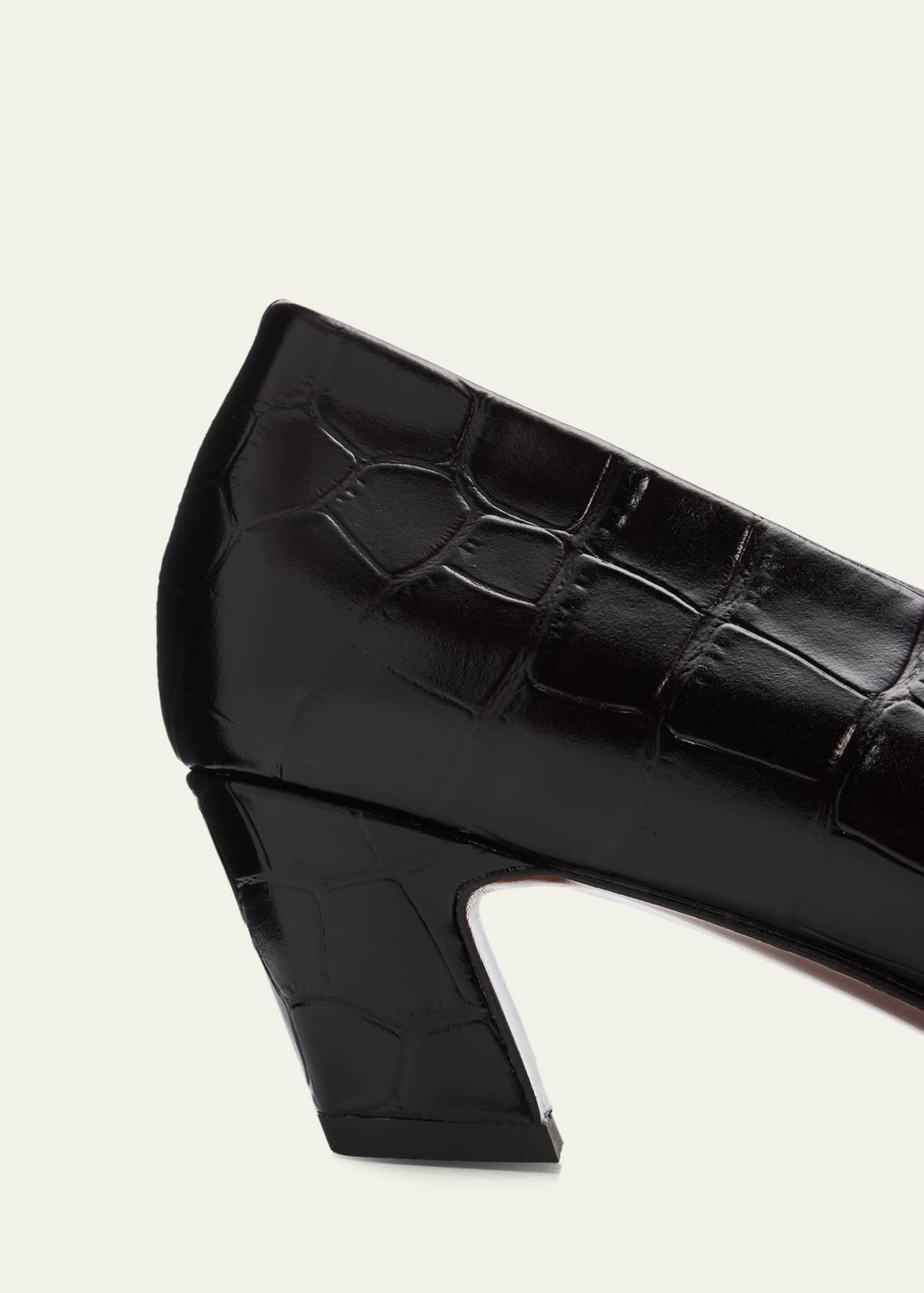 Loeffler Randall 50mm Neive Croc-Embossed Leather Pumps - Bergdorf Goodman