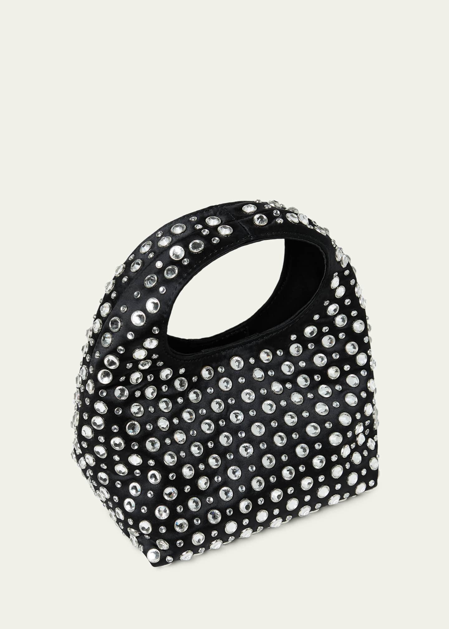 Loeffler Randall Kenzie Mini Crystal-Studded Satin Top-Handle Bag ...