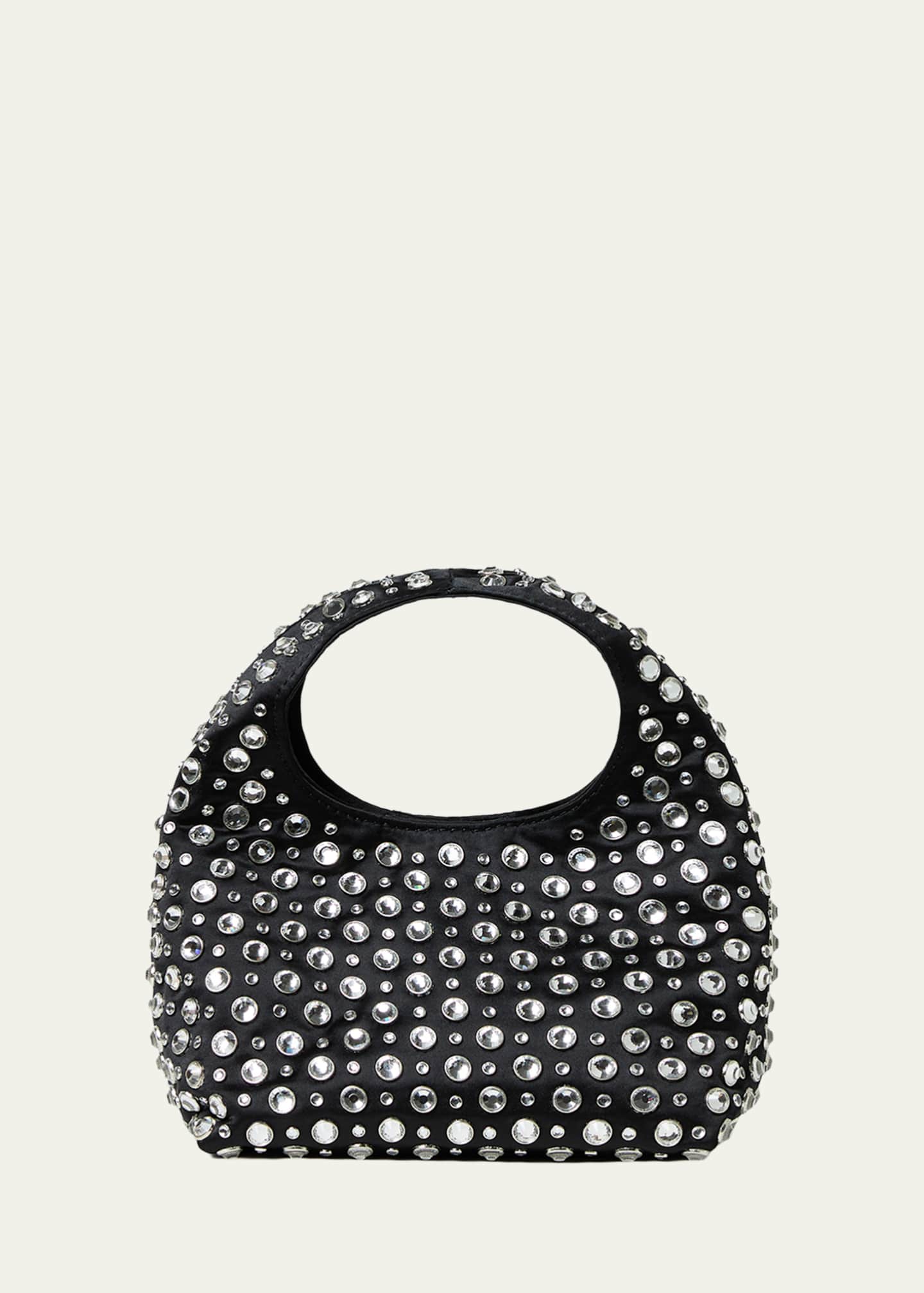 Loeffler Randall Kenzie Mini Crystal-Studded Satin Top-Handle Bag ...
