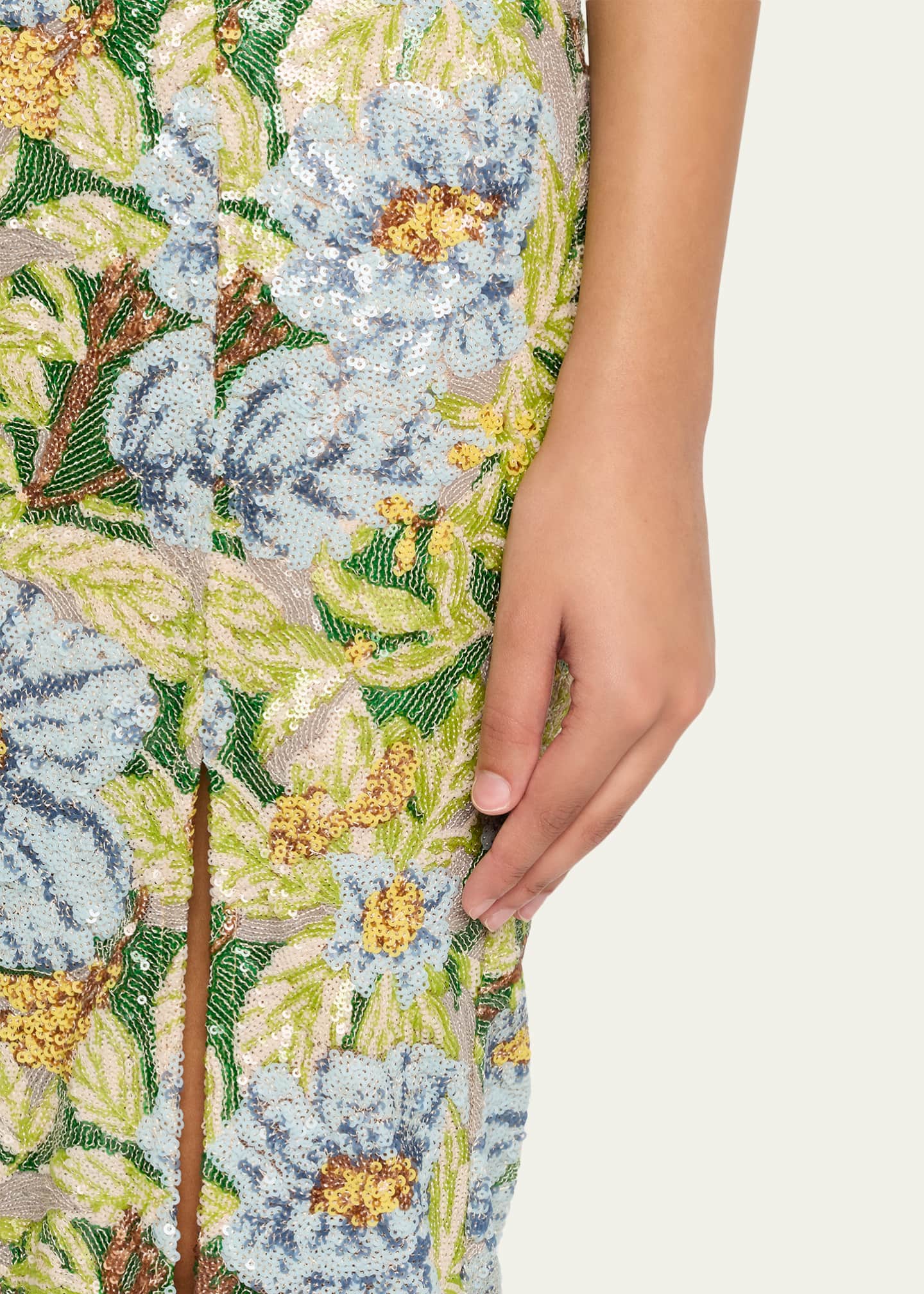 Bronx Banco Veronica Strapless Floral Sequin Column Gown - Bergdorf Goodman