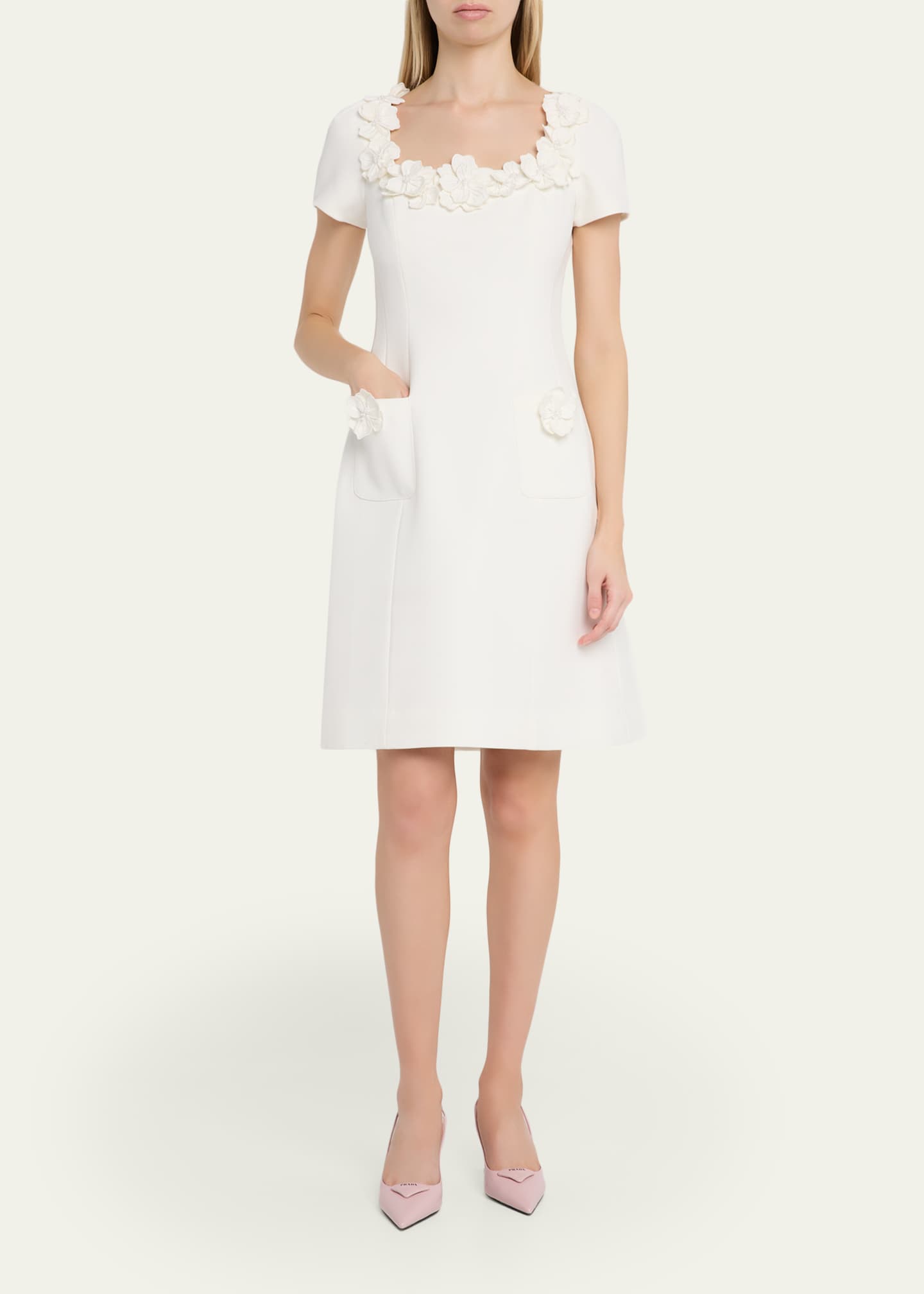 Rickie Freeman for Teri Jon Floral Applique Crepe Mini Dress - Bergdorf ...