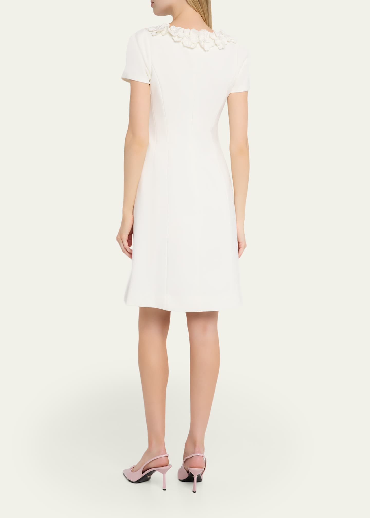Rickie Freeman for Teri Jon Floral Applique Crepe Mini Dress - Bergdorf ...