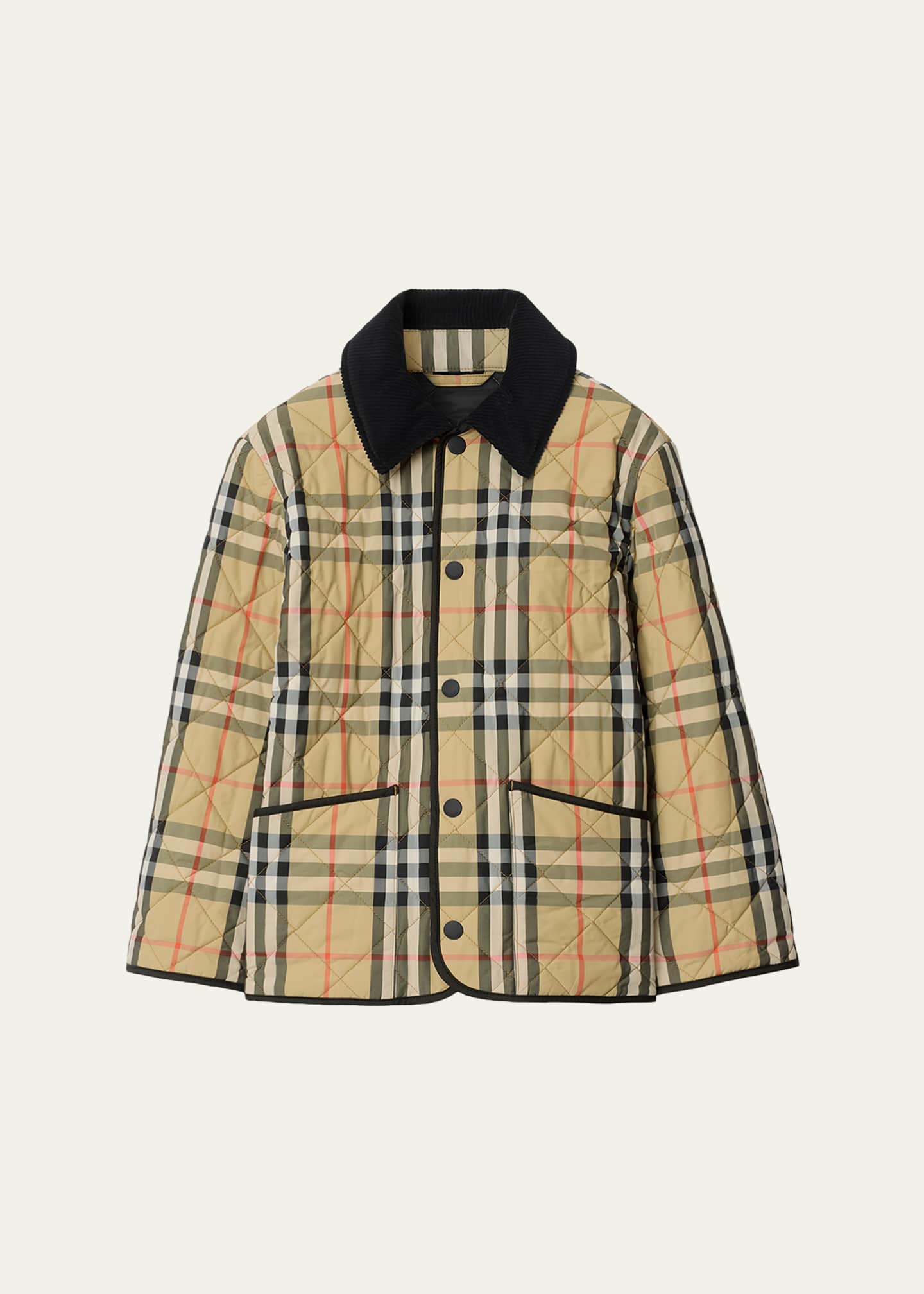 Burberry Kid's Milo Check Quilted Nylon Barn Jacket, Size 6-14 ...