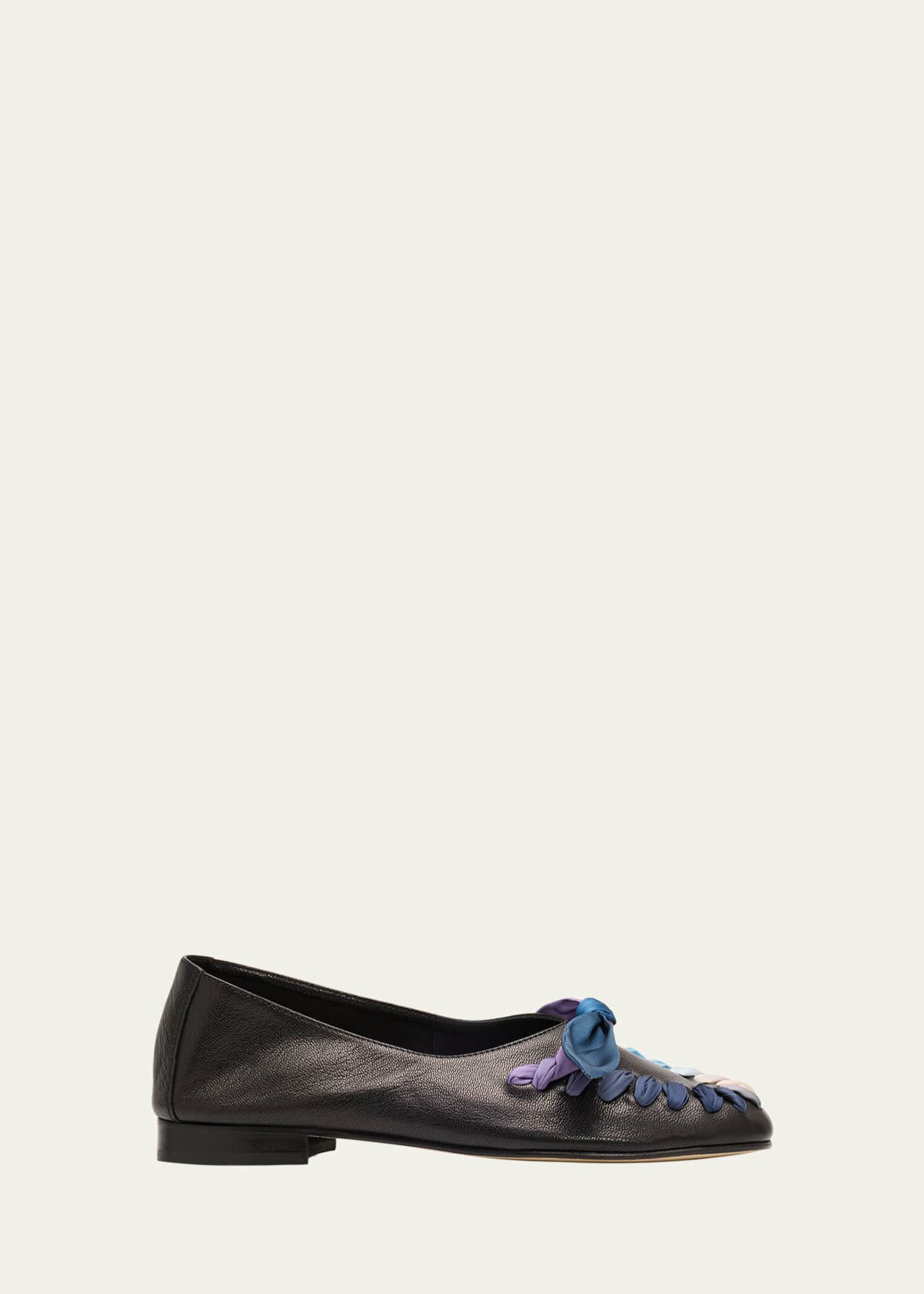 HEREU Juliol Foulard Leather Deconstructed Loafers - Bergdorf Goodman