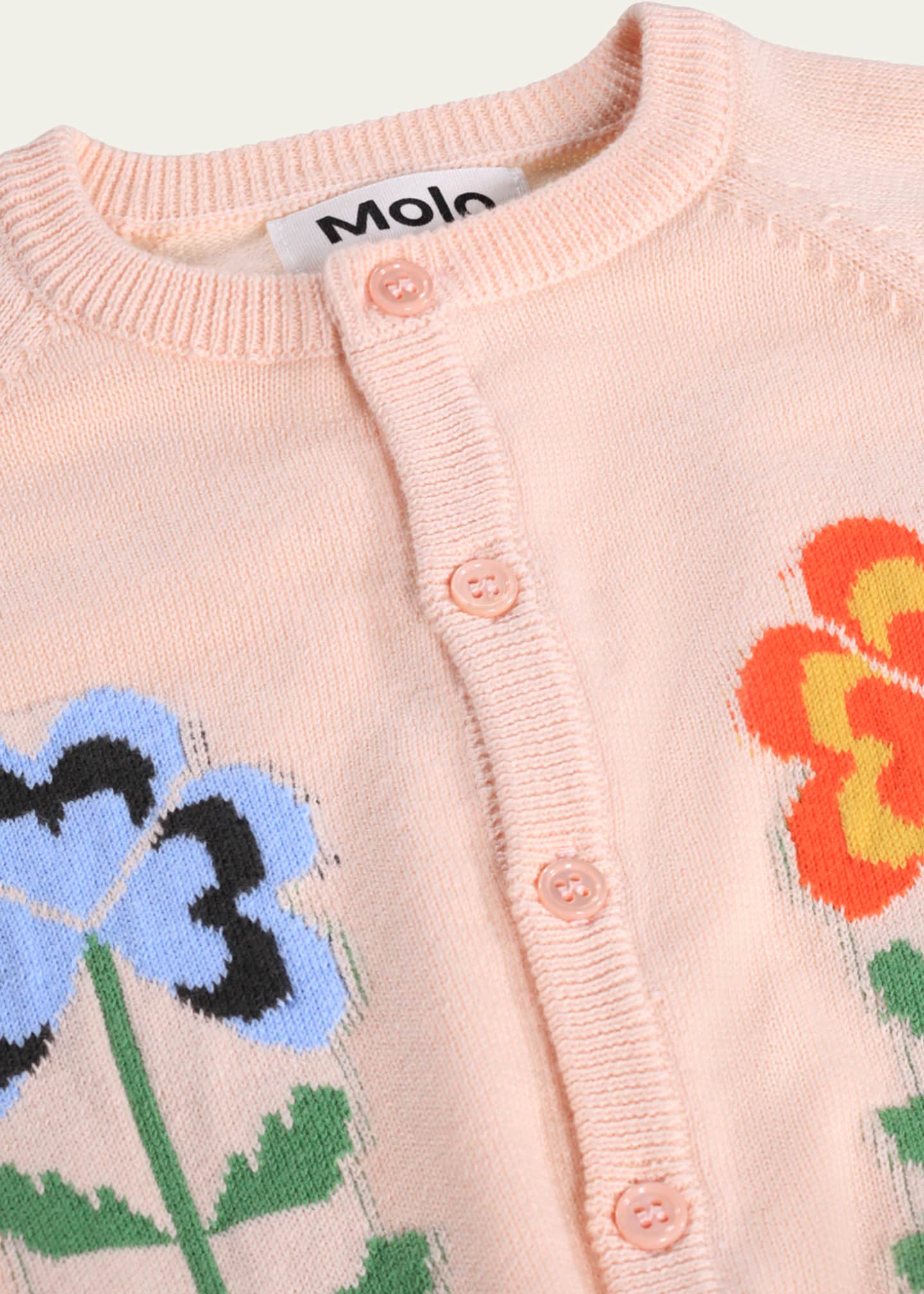 Molo Girl's Gertrude Floral Intarsia-Knit Cardigan, Size 6M-2 ...
