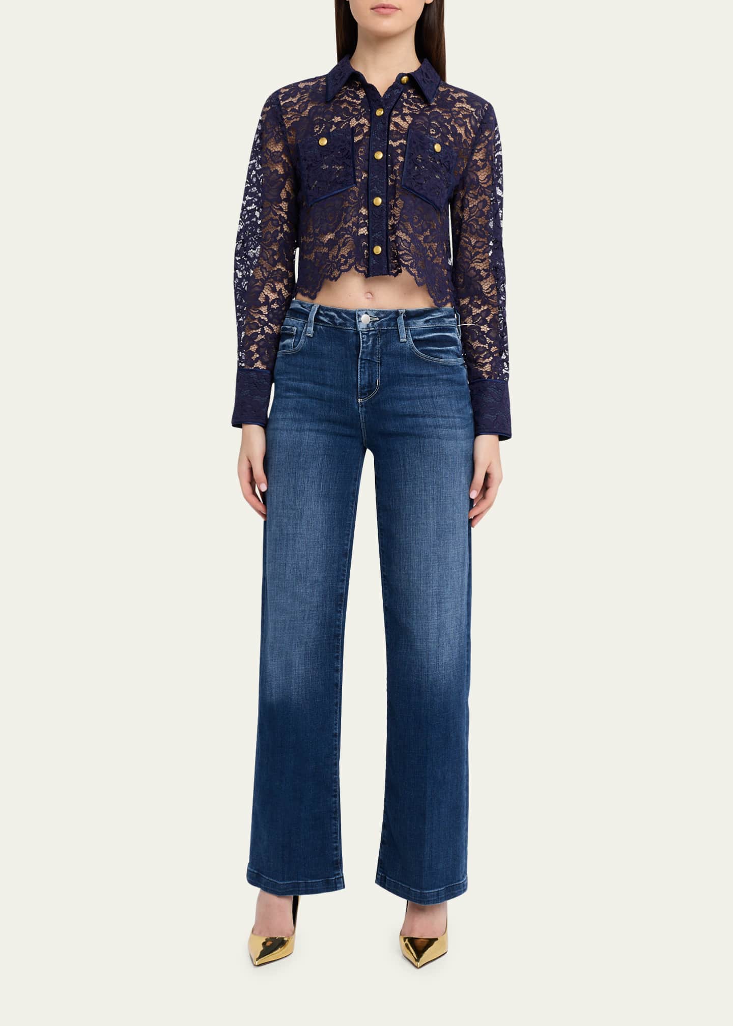L'Agence Scottie Wide-Leg Jeans - Bergdorf Goodman