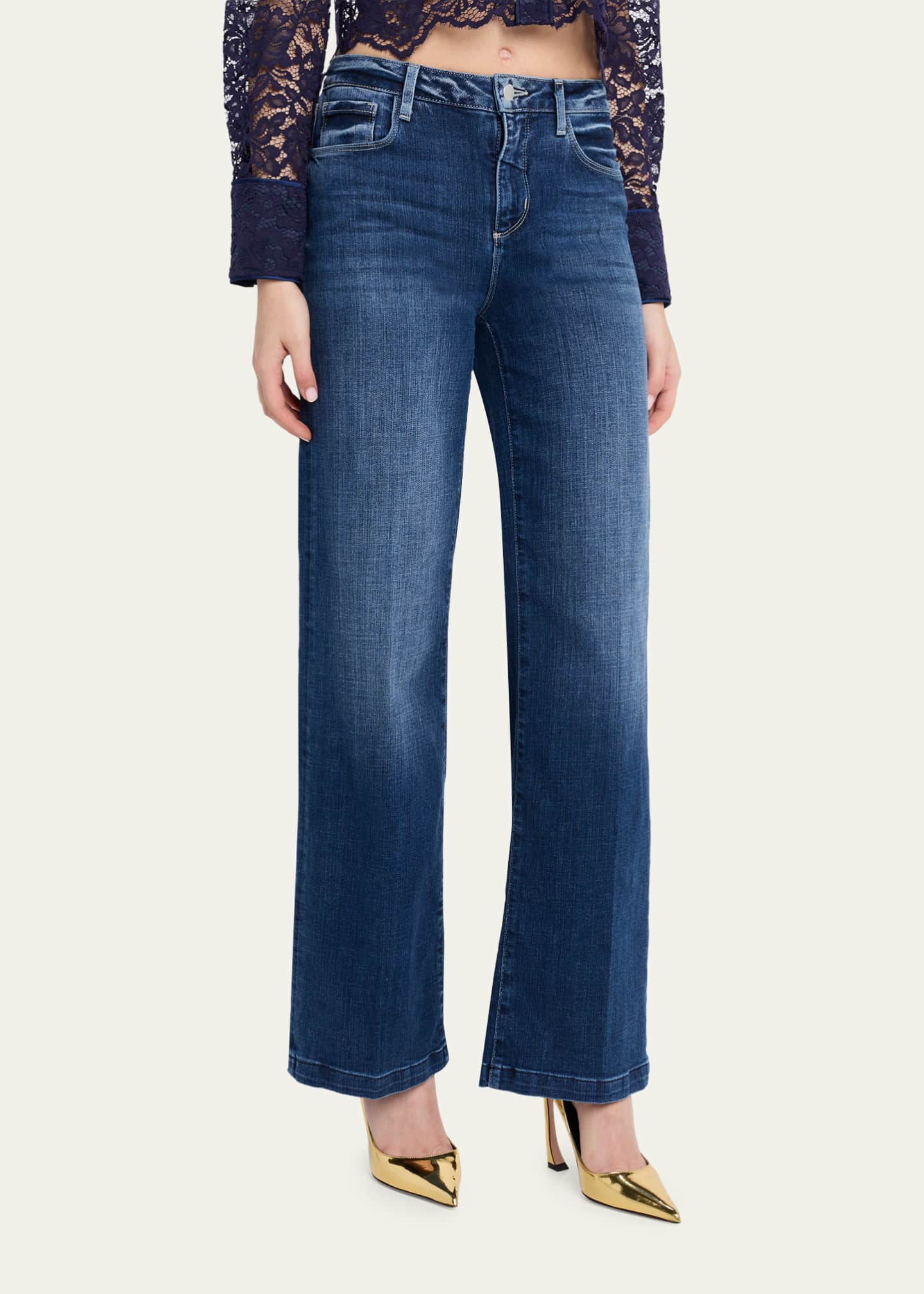 L'Agence Scottie Wide-Leg Jeans - Bergdorf Goodman